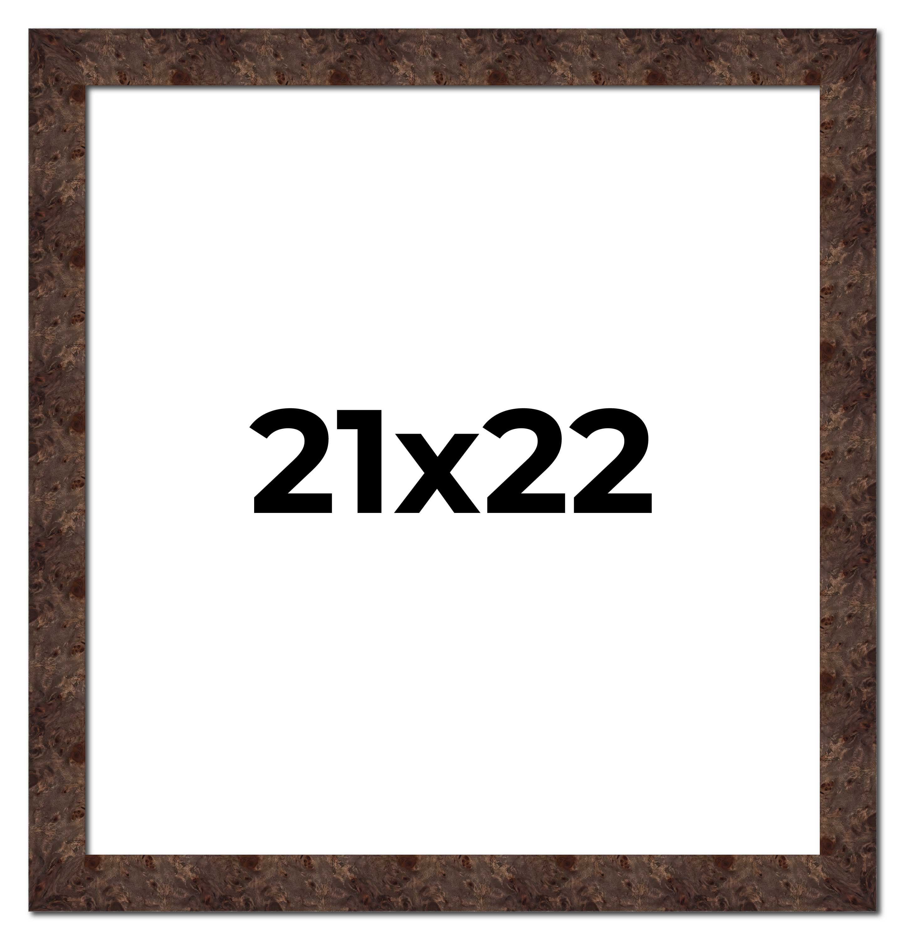 21x22 Frame Brown Burl Real Wood Picture Frame Width 1.625 Inches ...