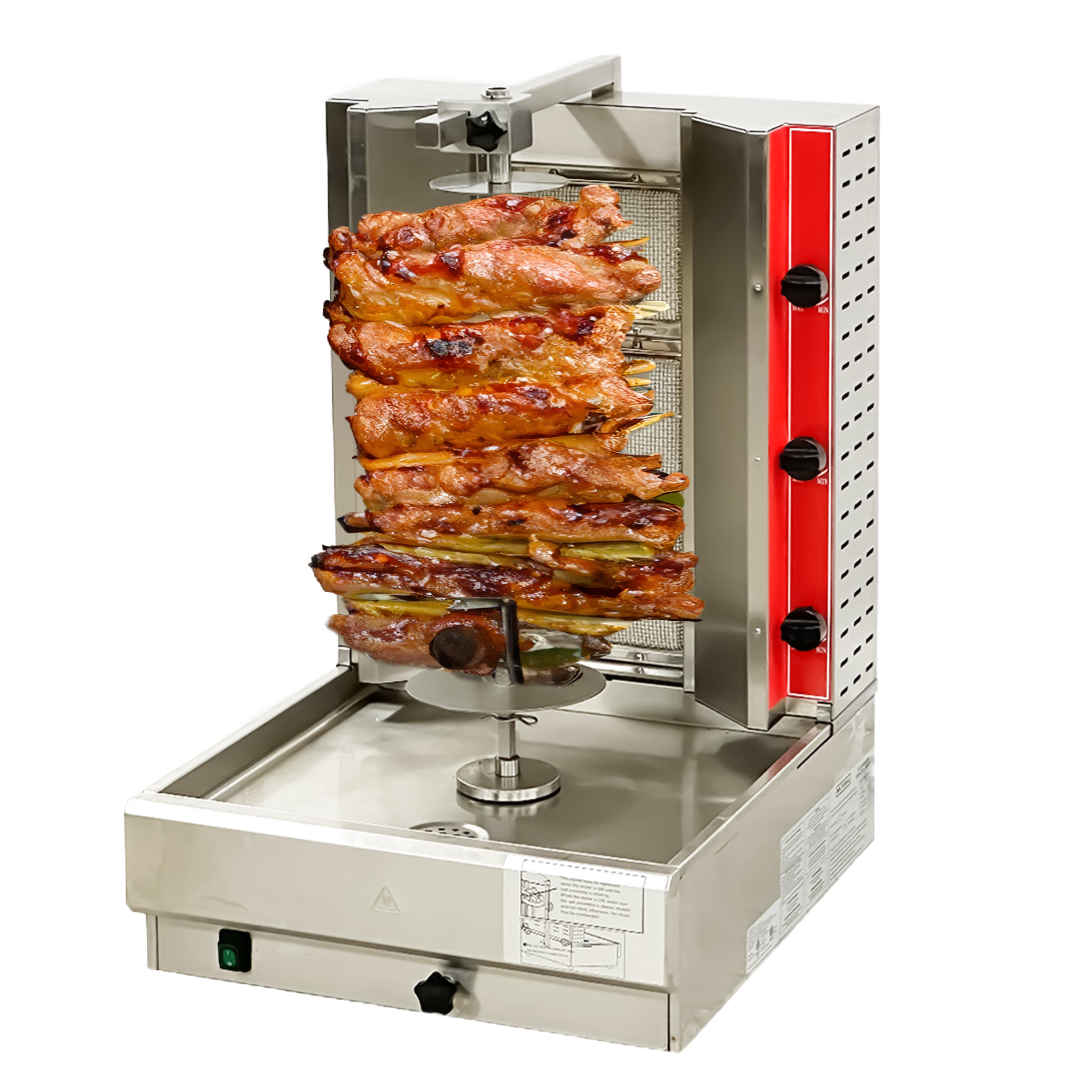 28,500 BTU Commercial Vertical Rotating Rotisserie Broiler Shawarma ...
