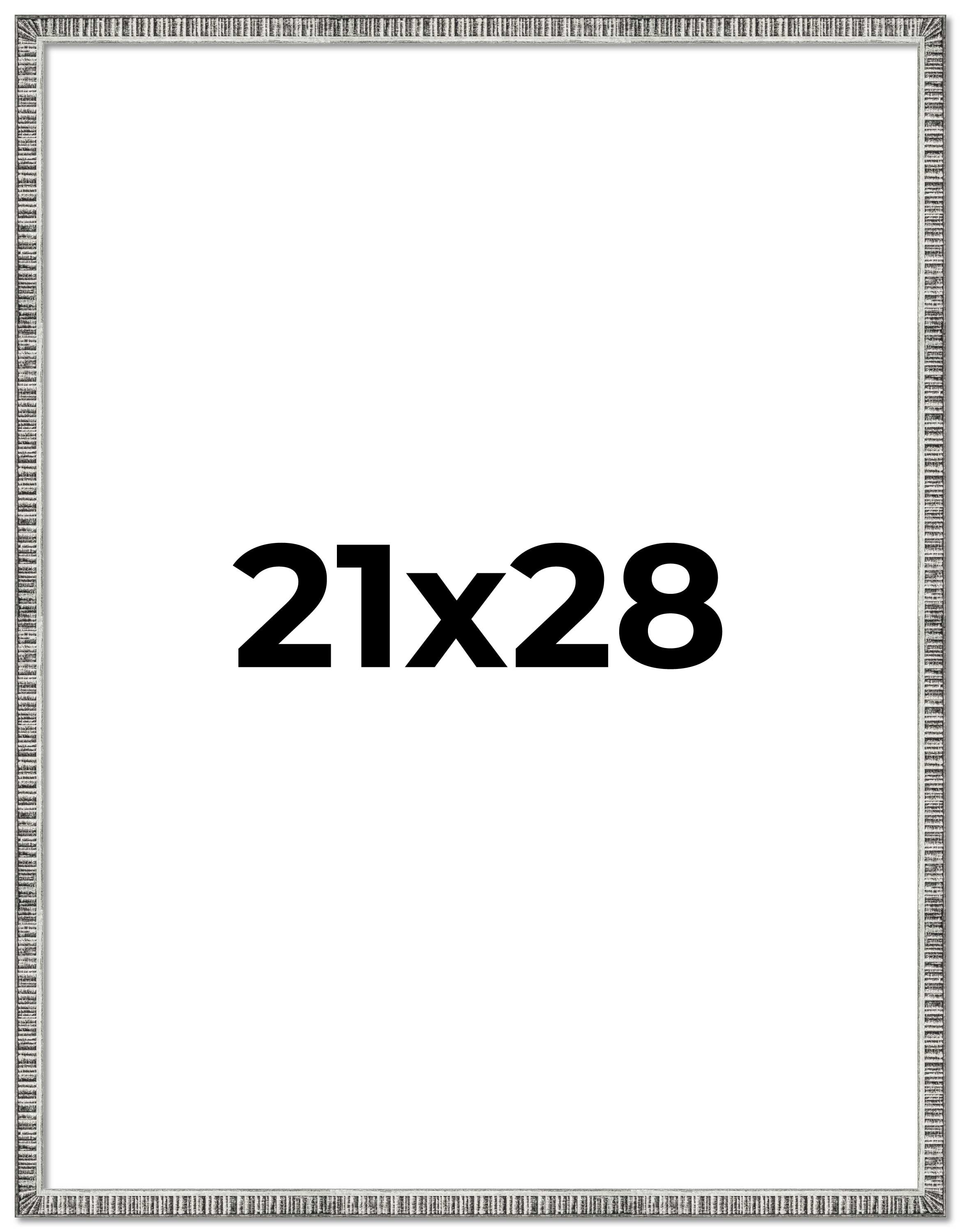 21x28 Frame Silver Grey Distressed Solid Wood Picture Frame | 0.75 Inch ...
