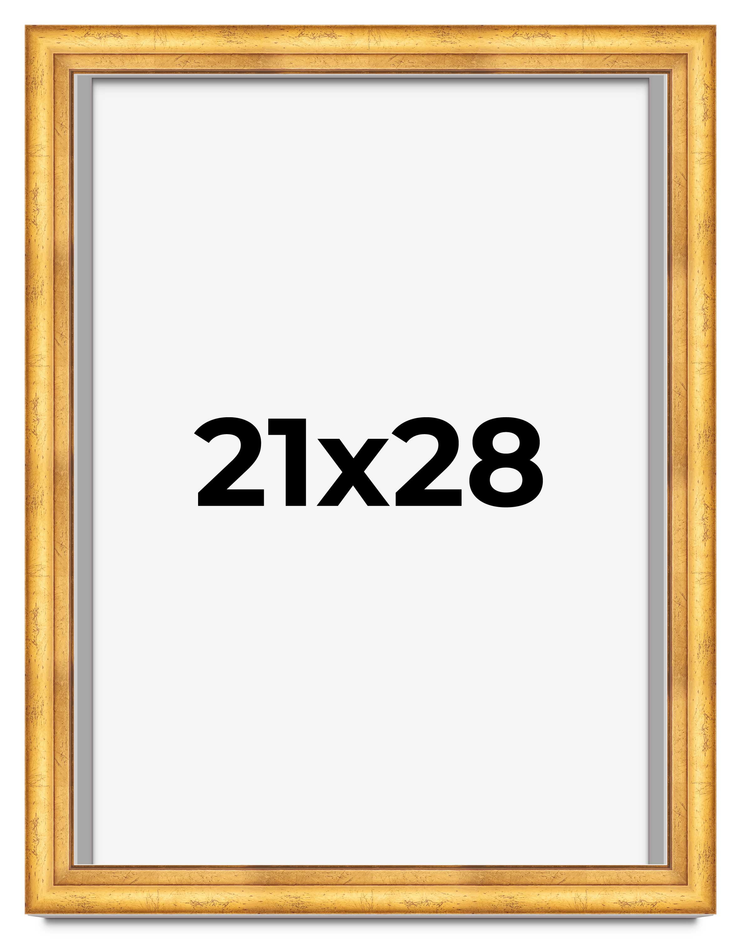 21x28 Shadow Box Frame Gold | 1.75 Inches Deep Real Wood Traditional ...