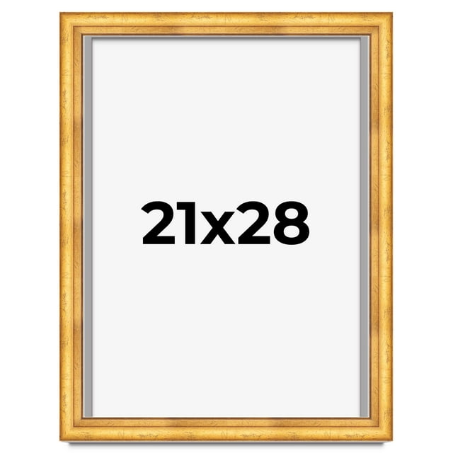 21x28 Shadow Box Frame Gold | 1.75 Inches Deep Real Wood Traditional ...