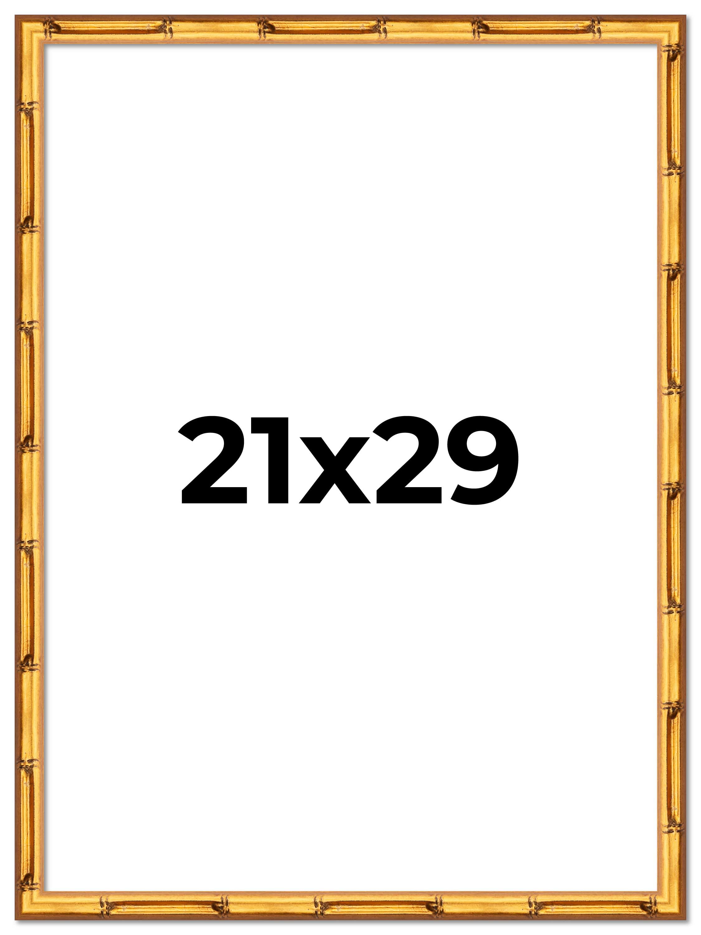 21x29 Frame Gold Bamboo Solid Wood Picture Frame | 1 Inch Moulding Width | Interior Frame Depth ...