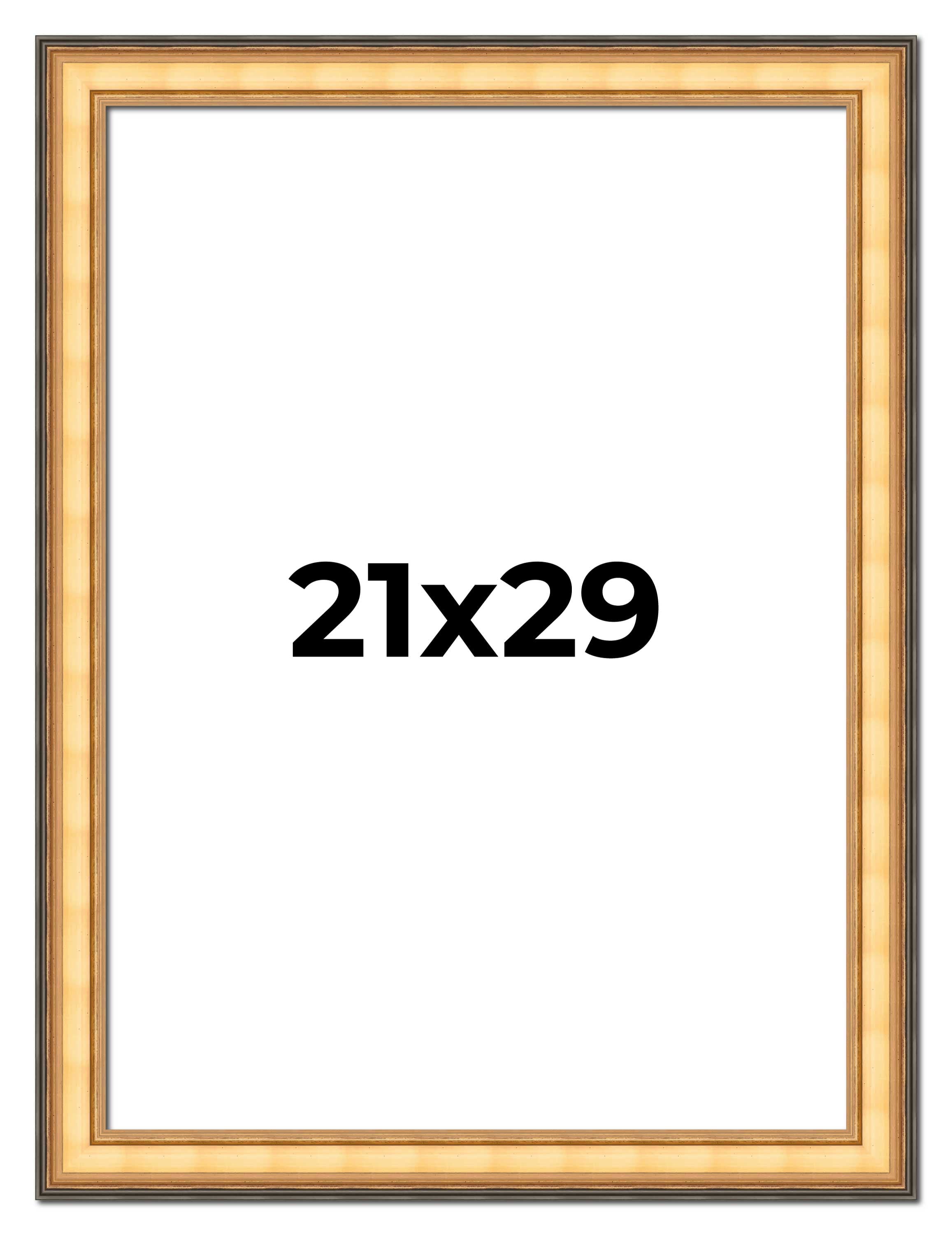 21x29 Frame Gold Plein Aire Solid Wood Picture Frame Width 2 Inches ...