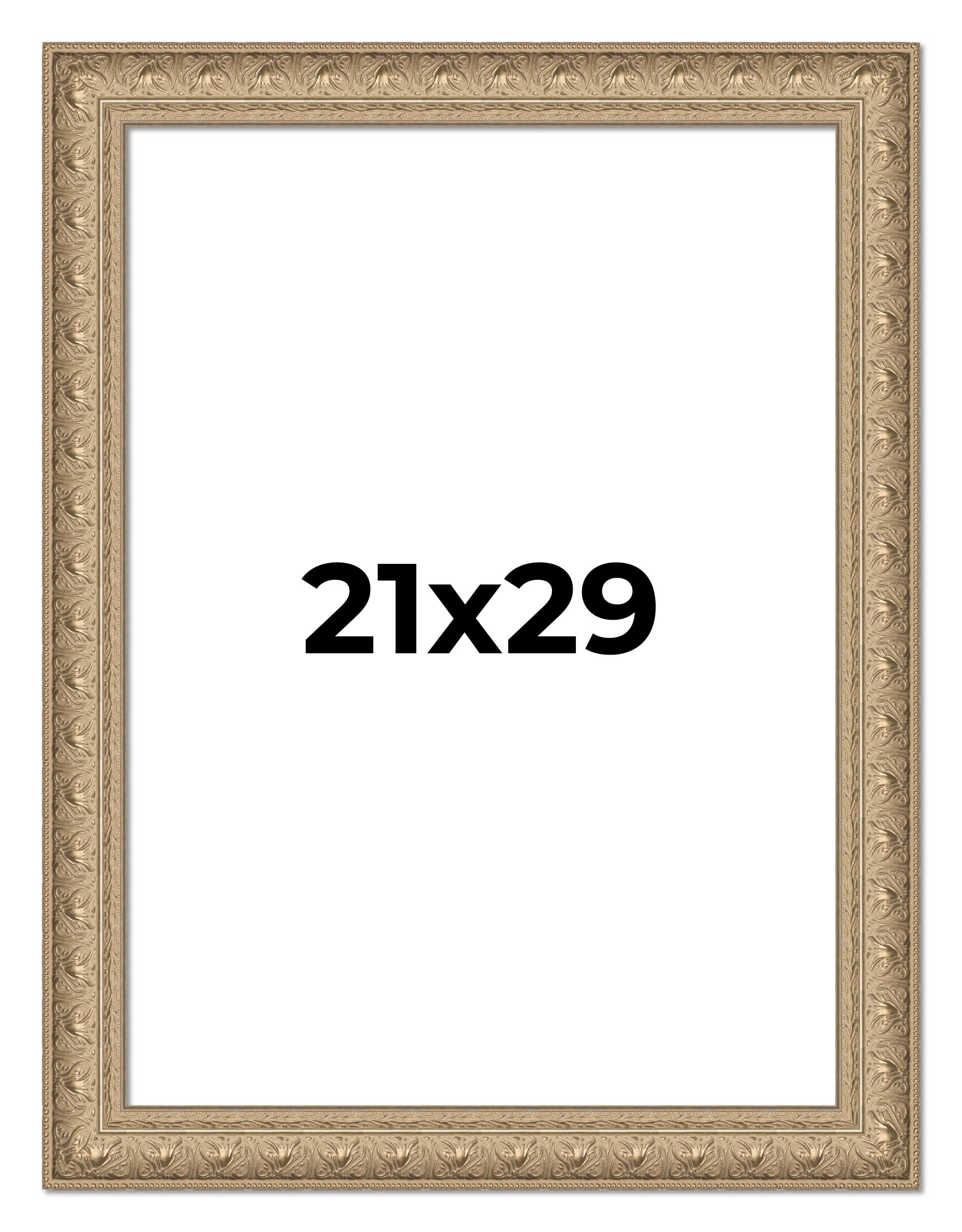 21x29 Frame Ornate Silver Beaded Solid Wood Picture Frame Width 2.5 ...