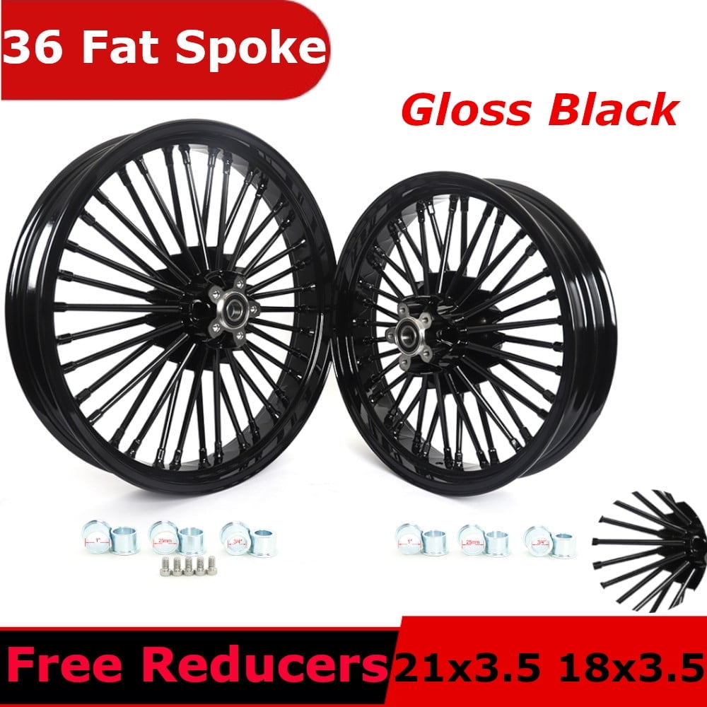 21x3.5 18x3.5 Fat Spoke Wheels Rims Set for Harley Heritage Softail ...
