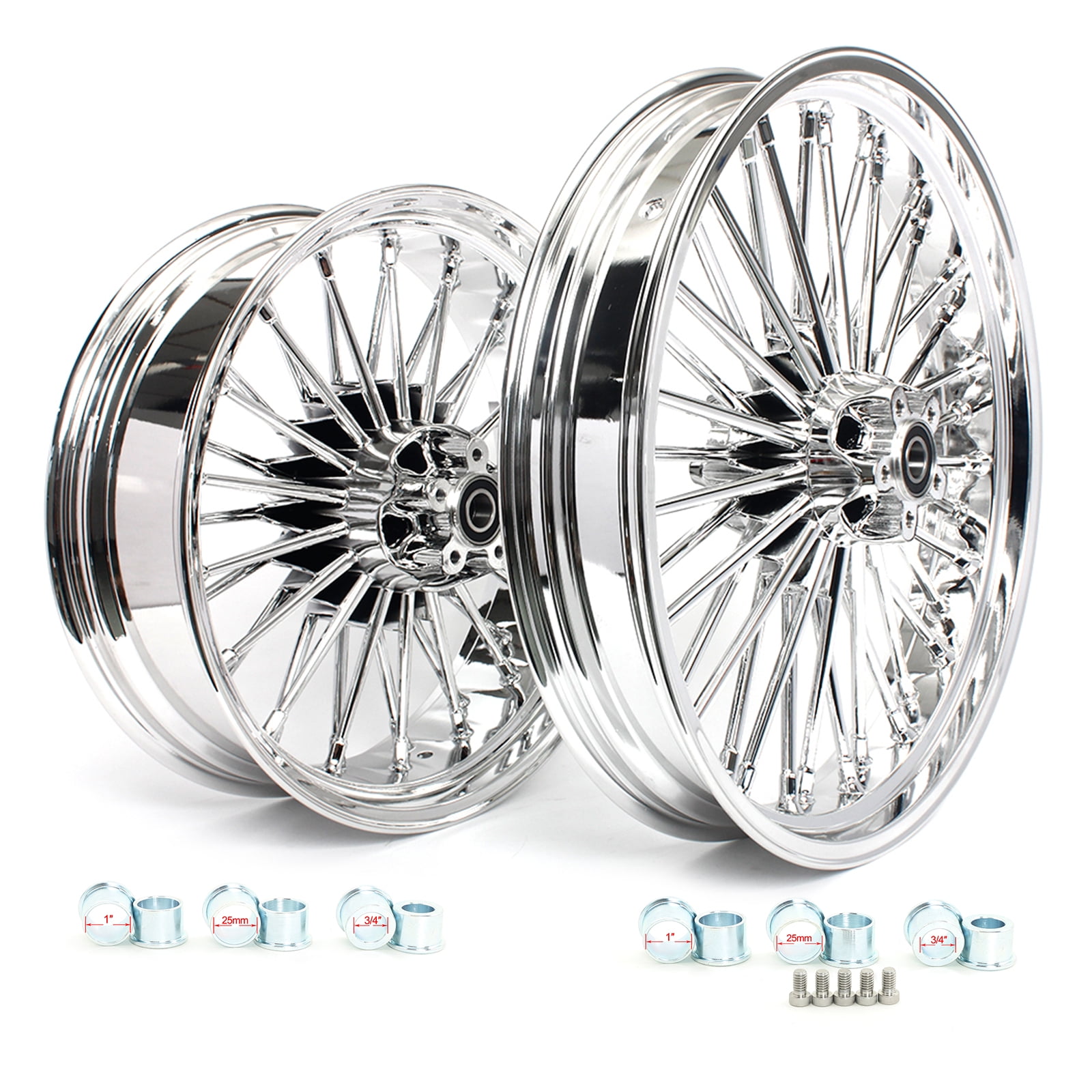 21x3.5 18x5.5 Fat Spoke Wheels Rims for Harley Softail Heritage Fat Boy ...