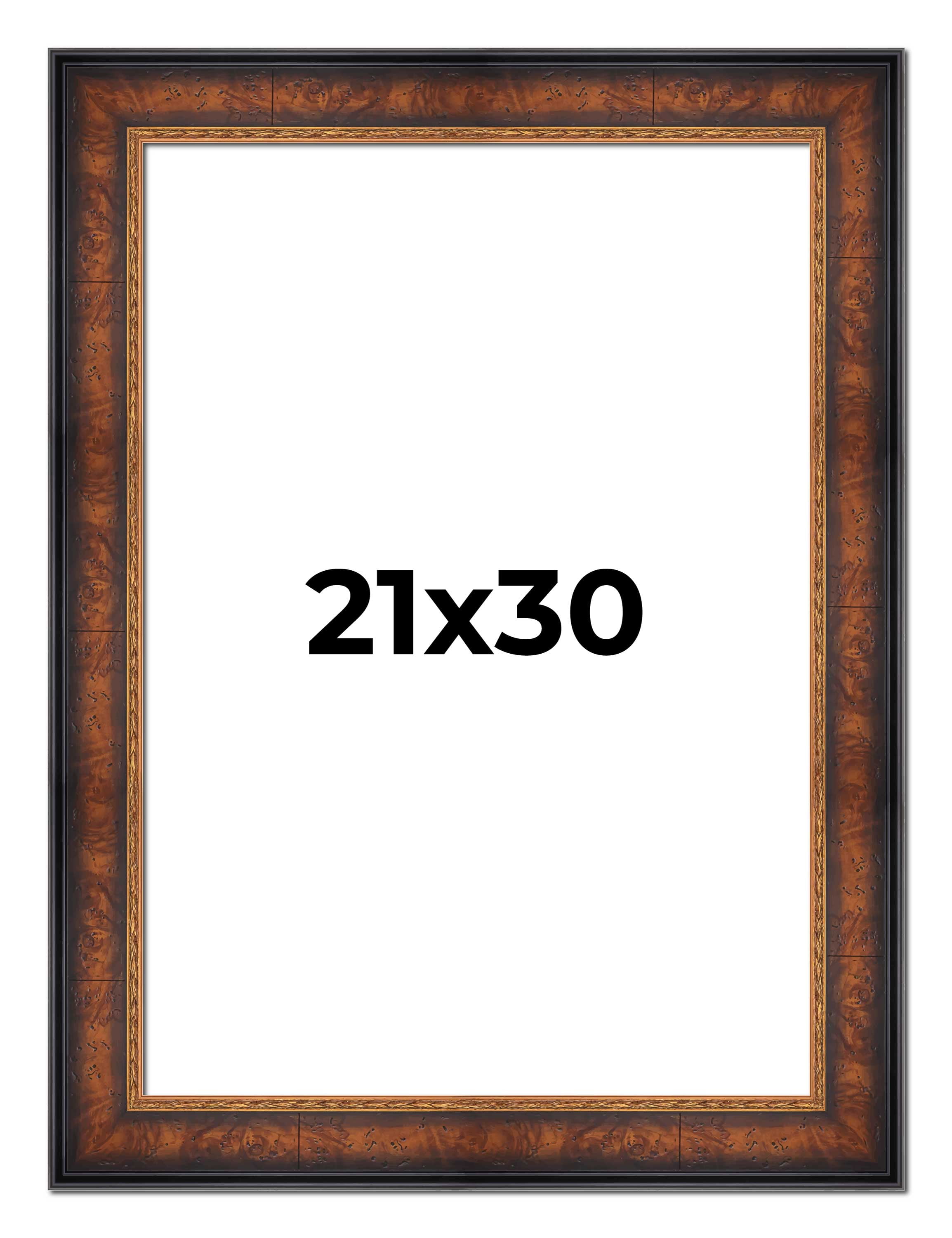 21x30 Frame Brown Walnut Gold Ornate Trim Solid Wood Plein Air Picture ...