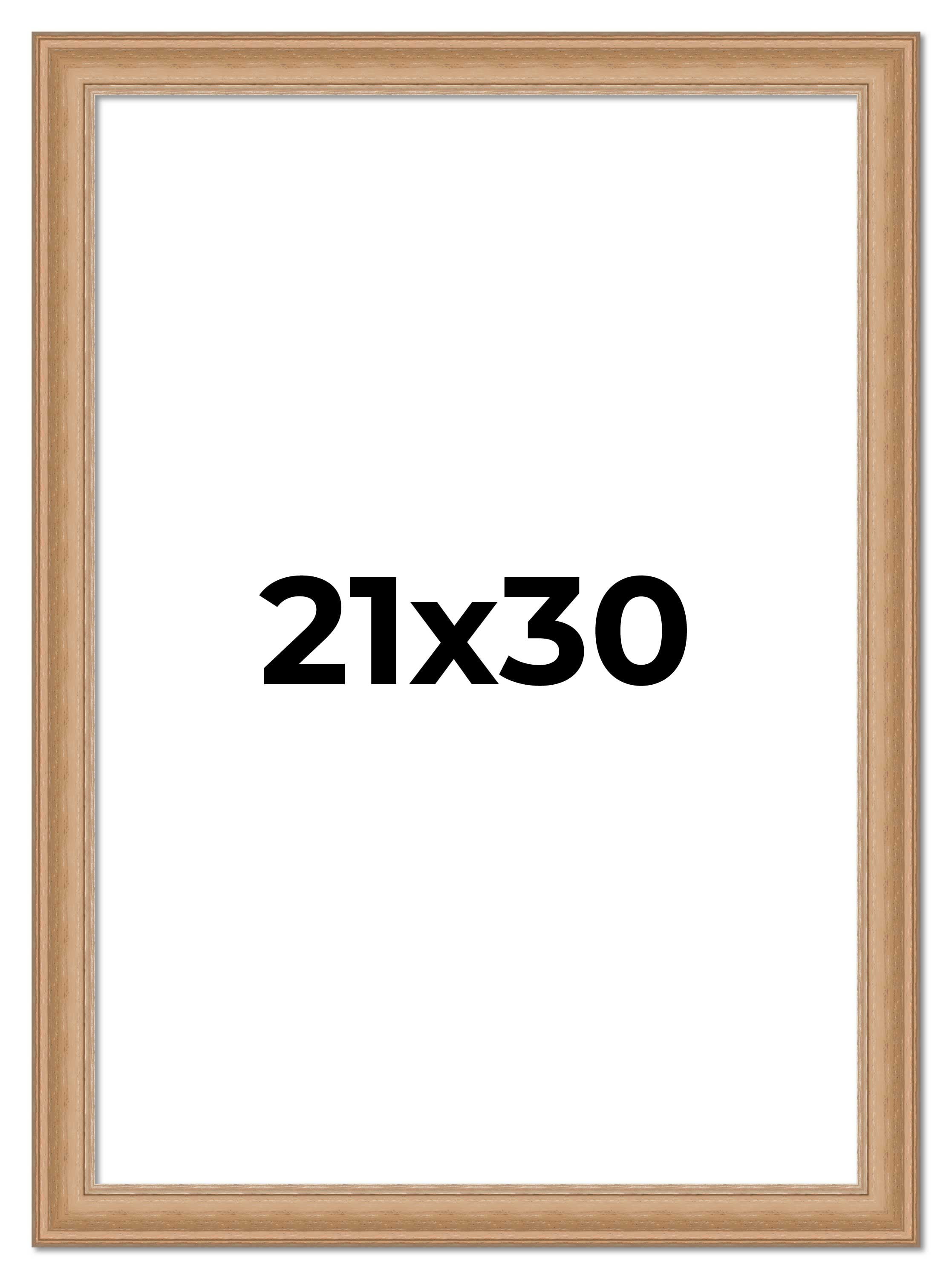 21x30 Frame Charleston Honey Brown Solid Wood Picture Frame Width 1.75 ...