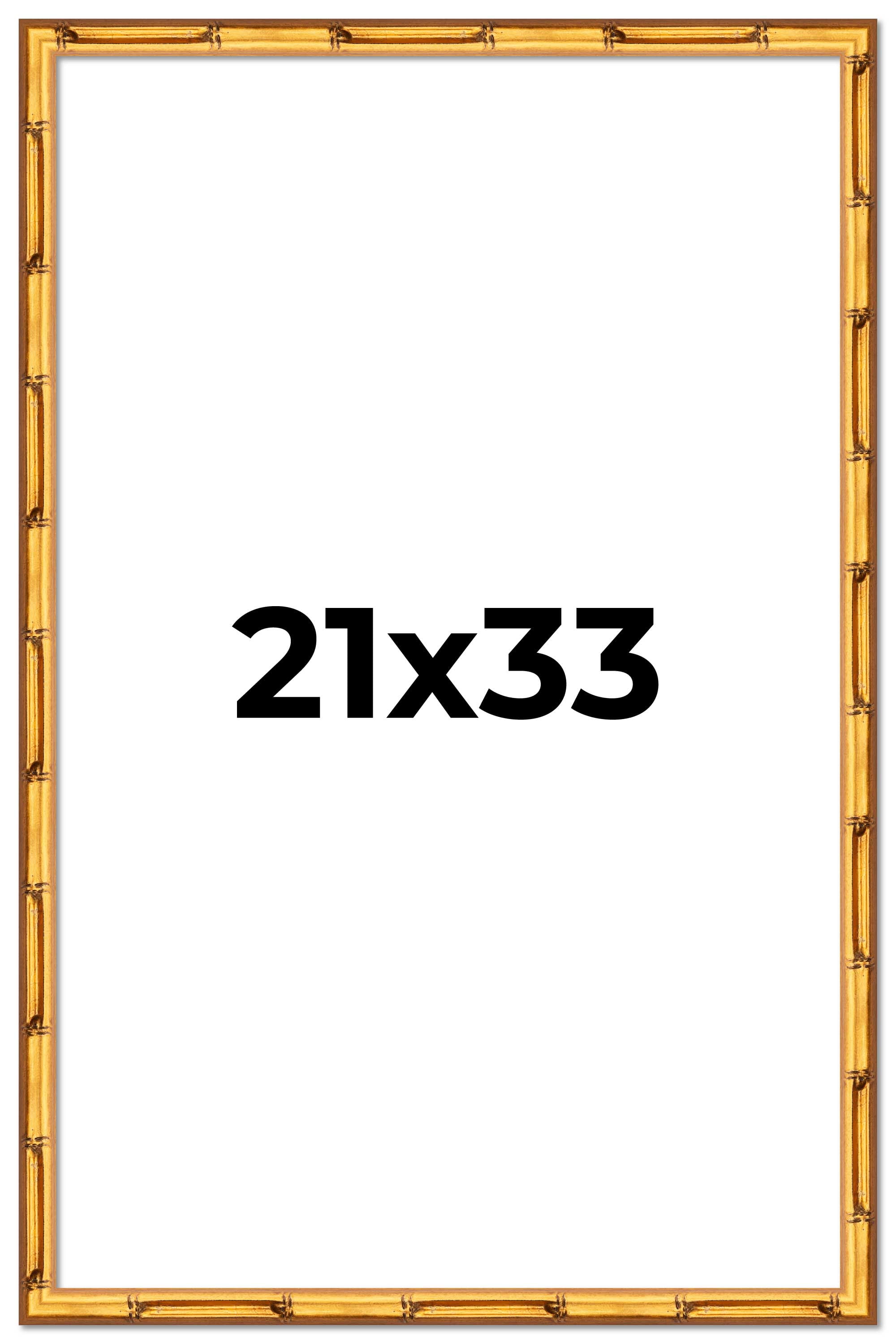 21x33 Frame Gold Bamboo Solid Wood Picture Frame | 1 Inch Moulding ...