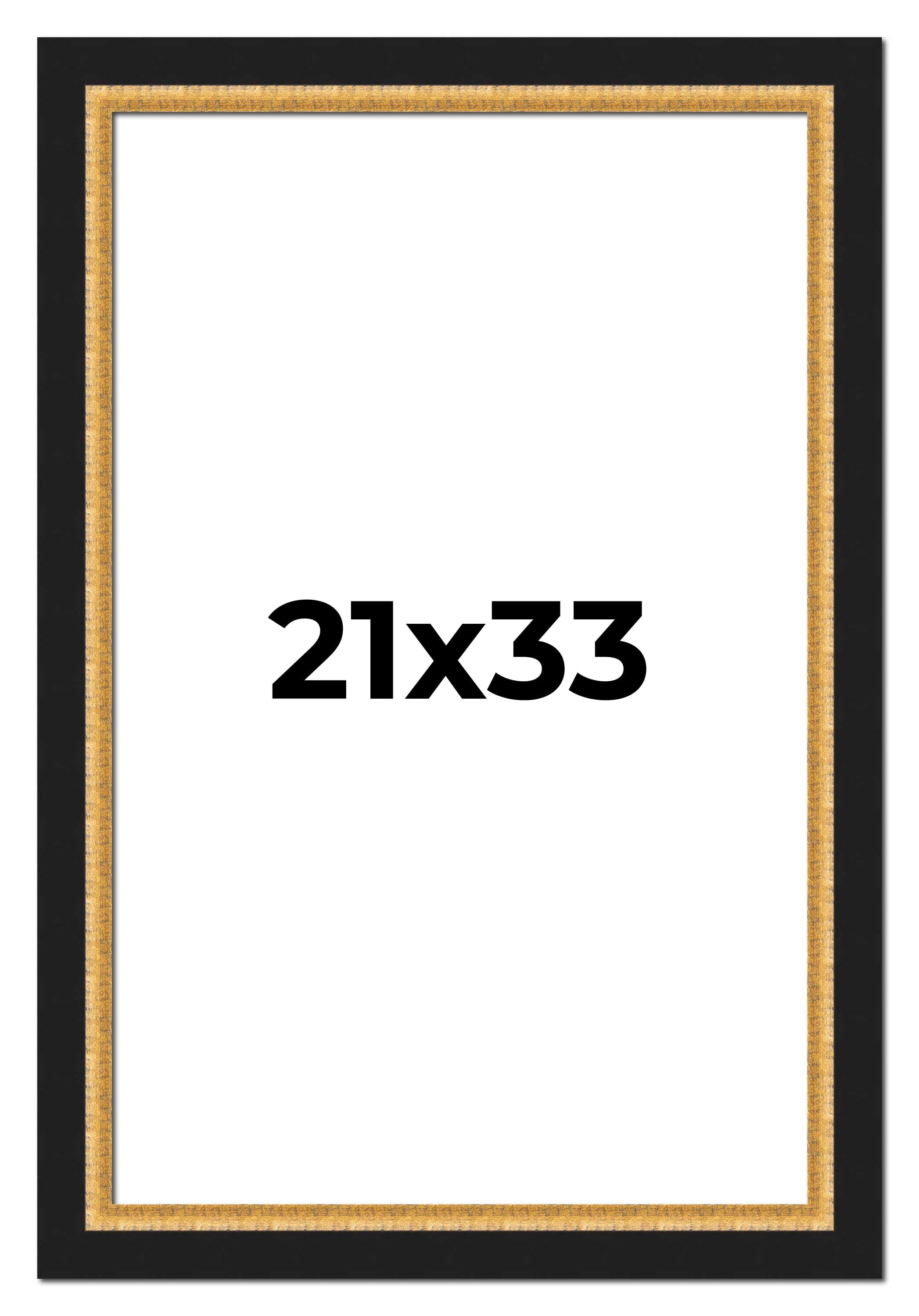 21x33 Frame Gold Real Wood Picture Frame Width 2.25 Inches | Interior ...