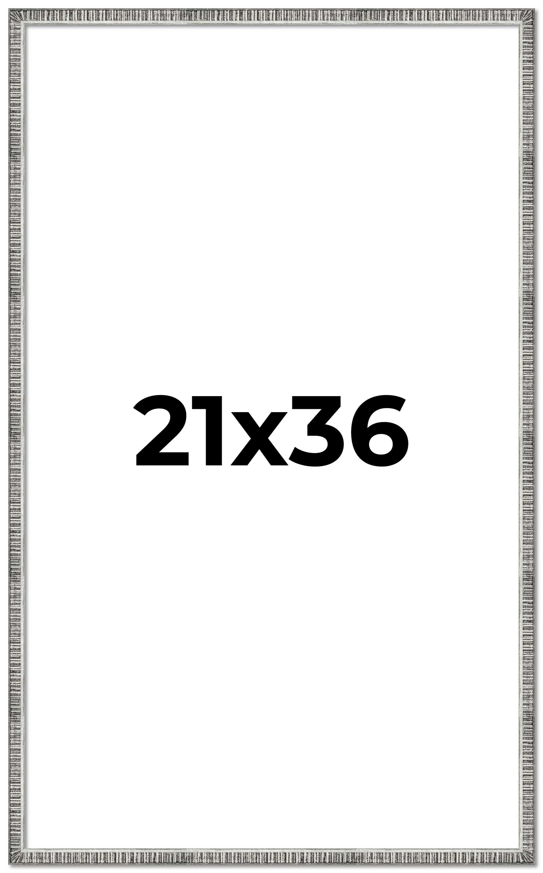 21x36 Frame Silver Grey Distressed Solid Wood Picture Frame | 0.75 Inch ...