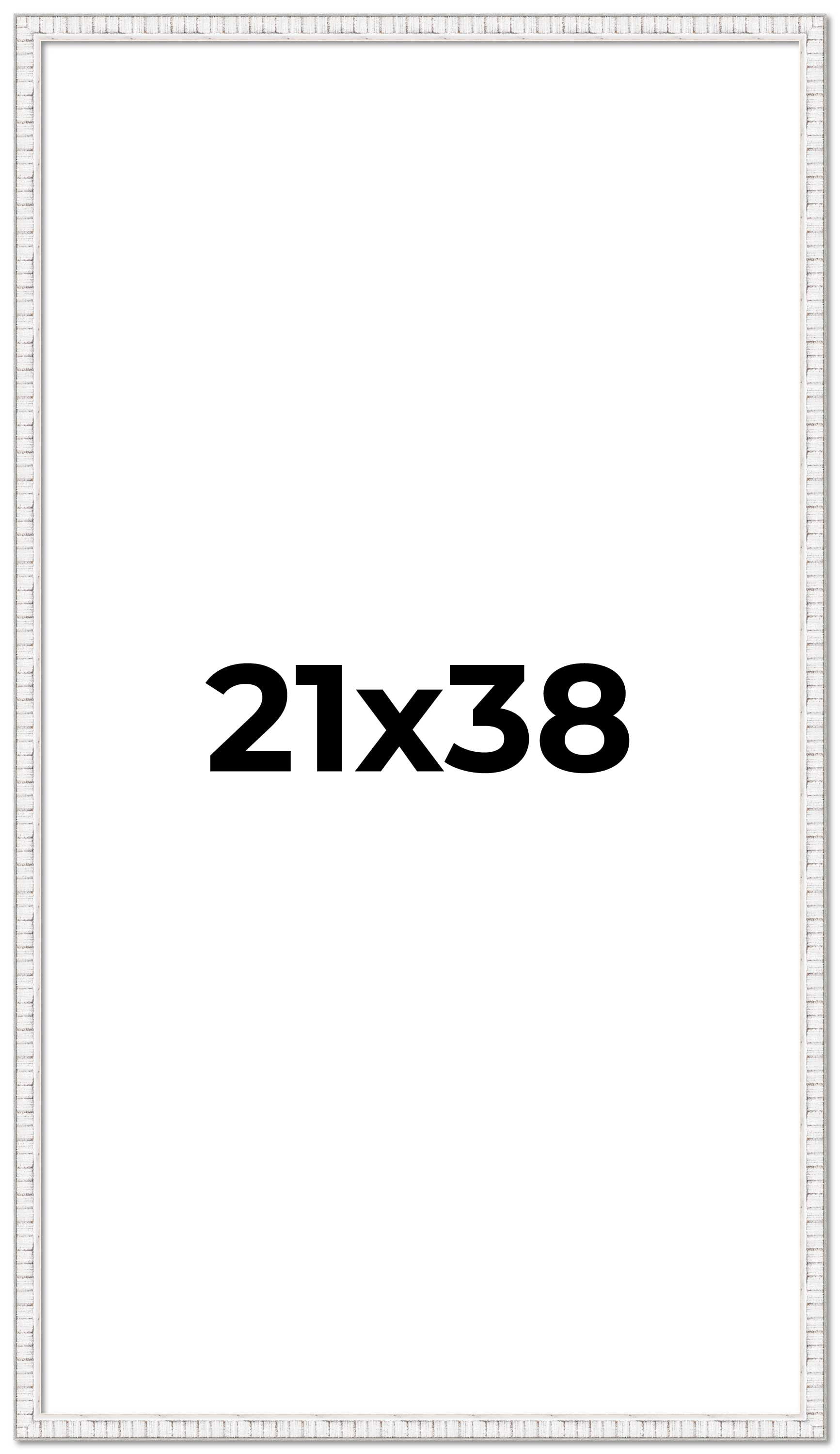 21x38 Frame White Scuffed Rustic Solid Wood Picture Frame | 0.75 Inch ...