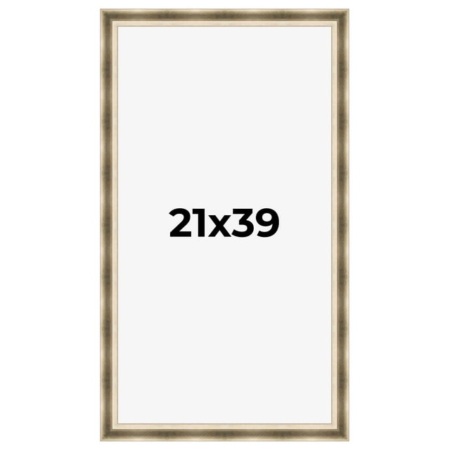 21x39 Shadow Box Frame Silver | 1.75 inches Deep Real Wood Traditional ...