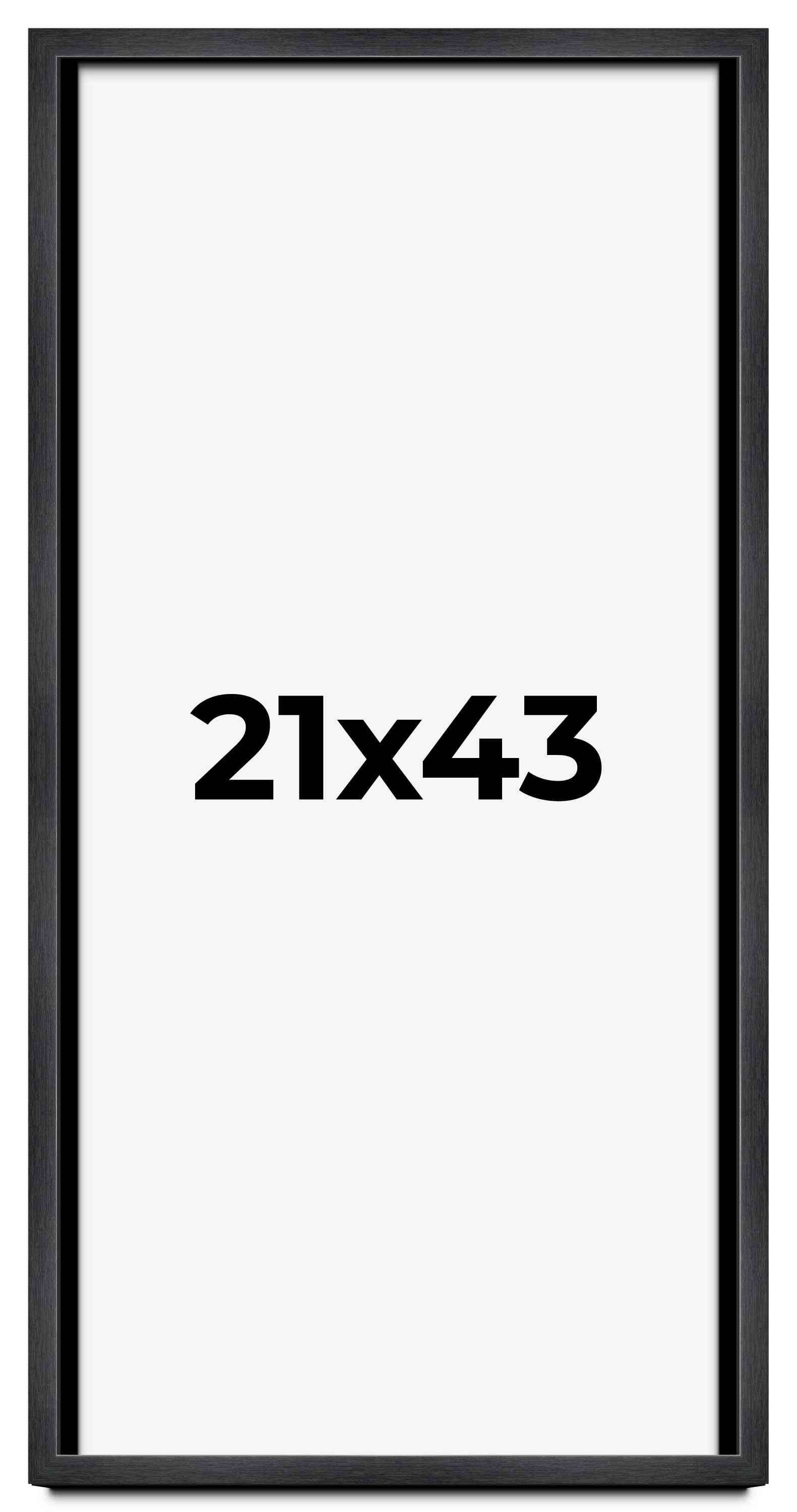 21x43 Frame Black Charcoal Grey Wood Textured Picture Frame | 0.75 Inch ...