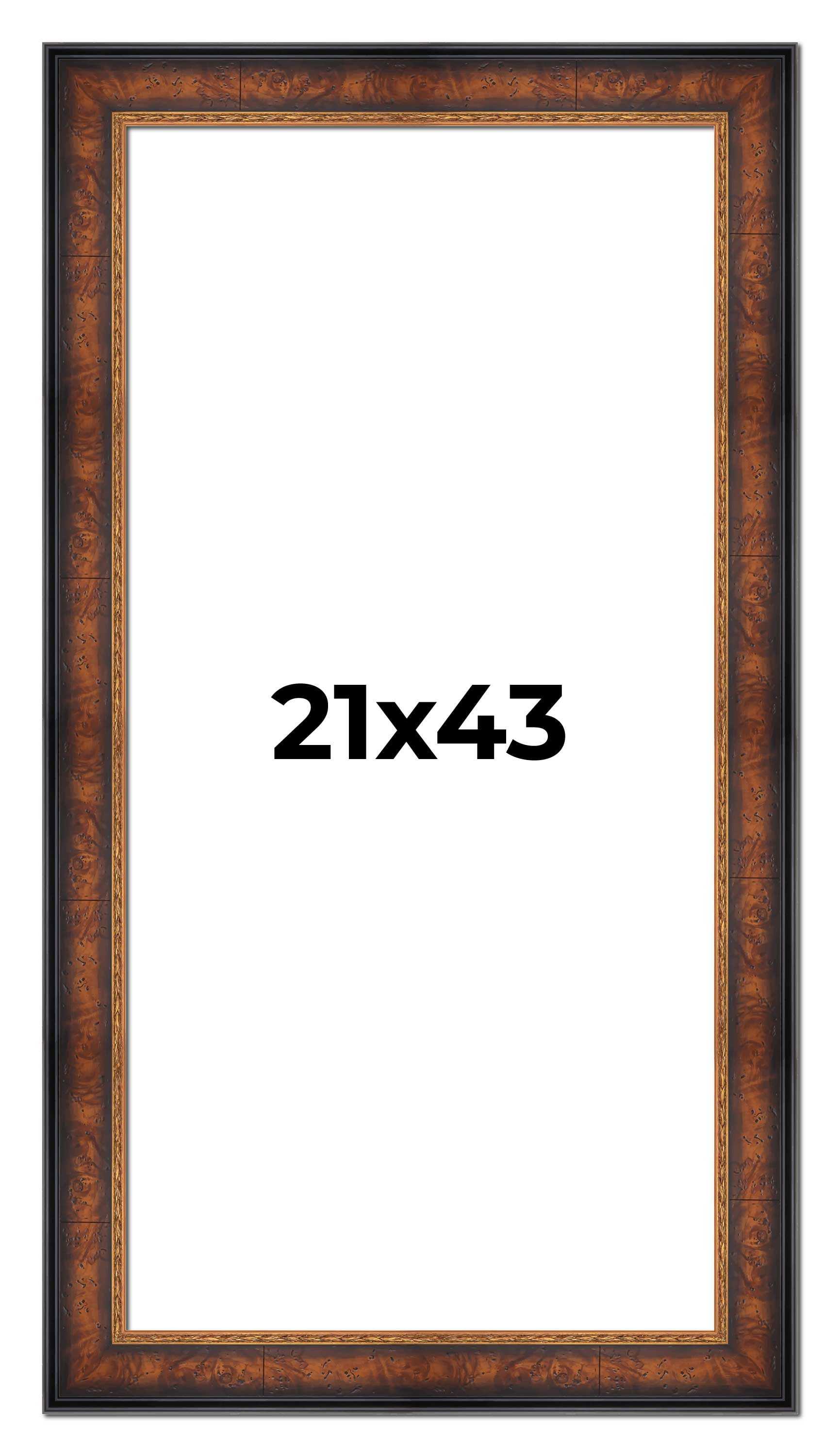 21x43 Frame Brown Walnut Gold Ornate Trim Solid Wood Plein Air Picture ...