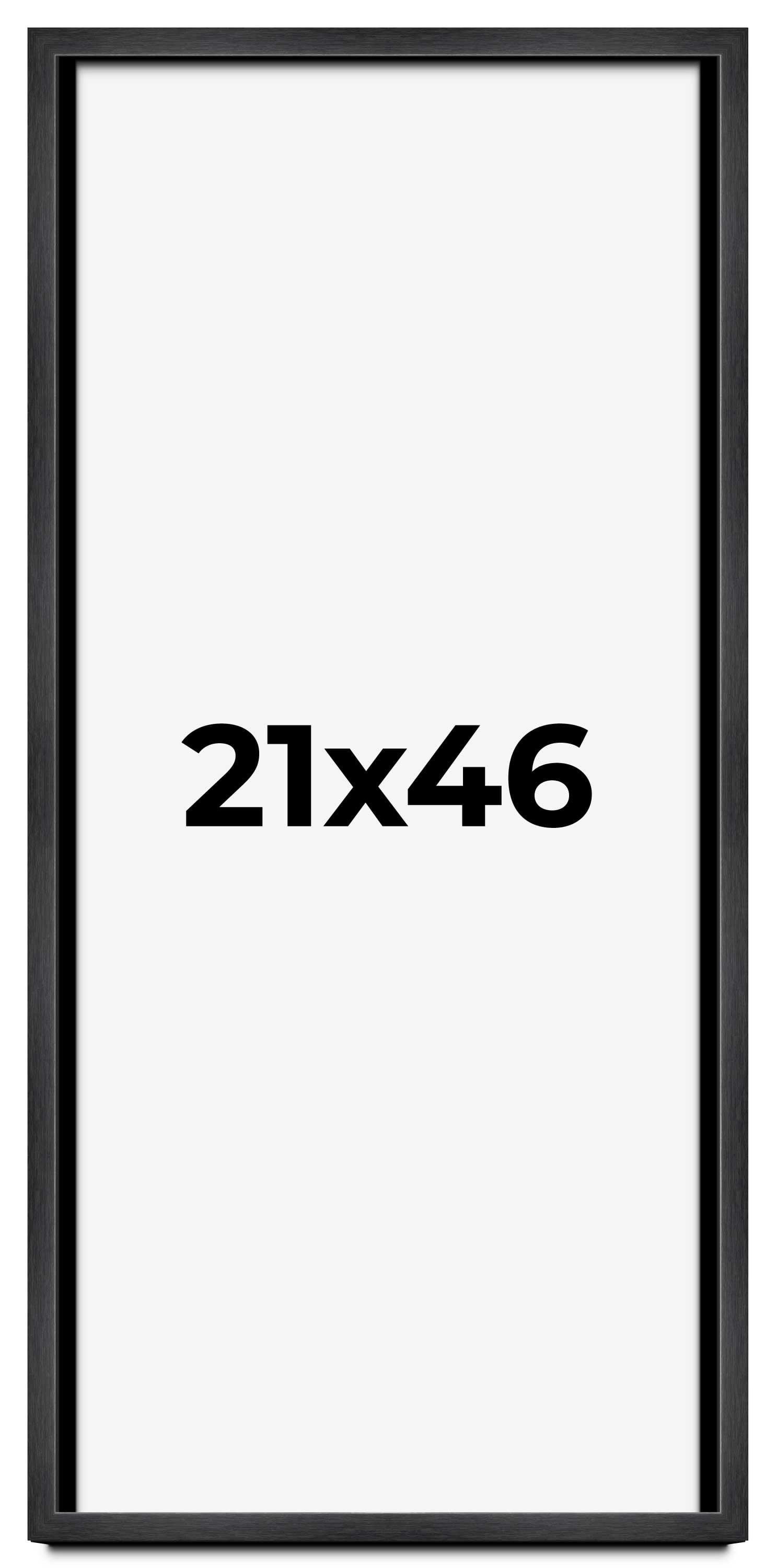 21x46 Frame Black Charcoal Grey Wood Textured Picture Frame | 0.75 Inch ...