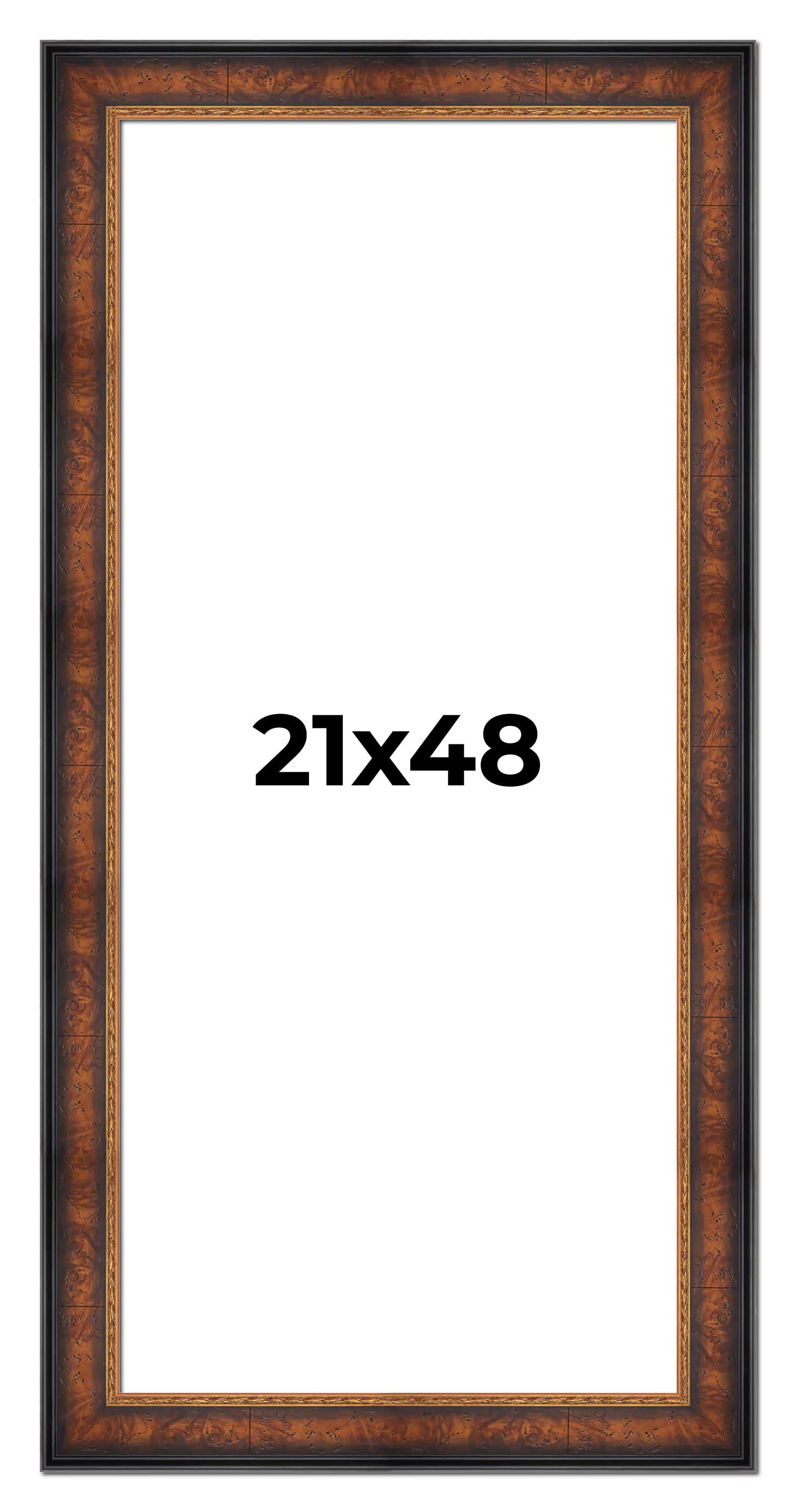 21x48 Frame Brown Walnut Gold Ornate Trim Solid Wood Plein Air Picture ...