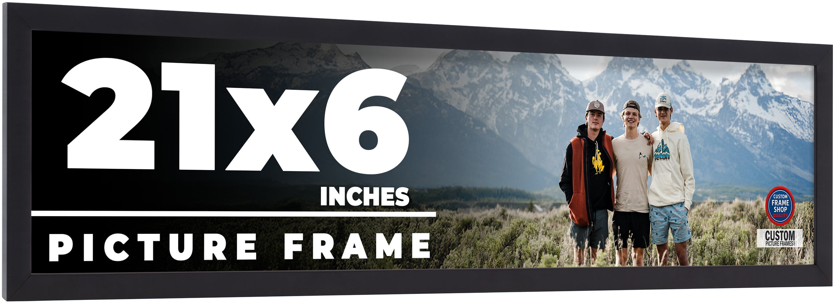 21x6 Frame Black Real Wood Picture Frame Width 0.75 inches | Interior ...