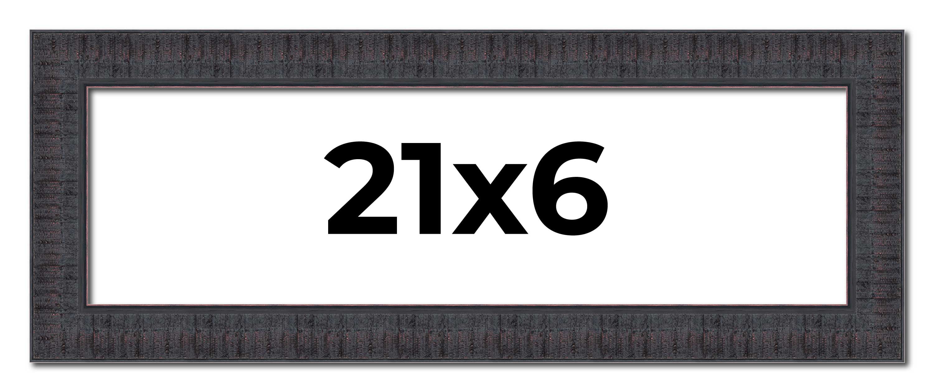 21x6 Frame Brown Rustic Solid Wood Picture Frame 1.5 Inches Wide ...