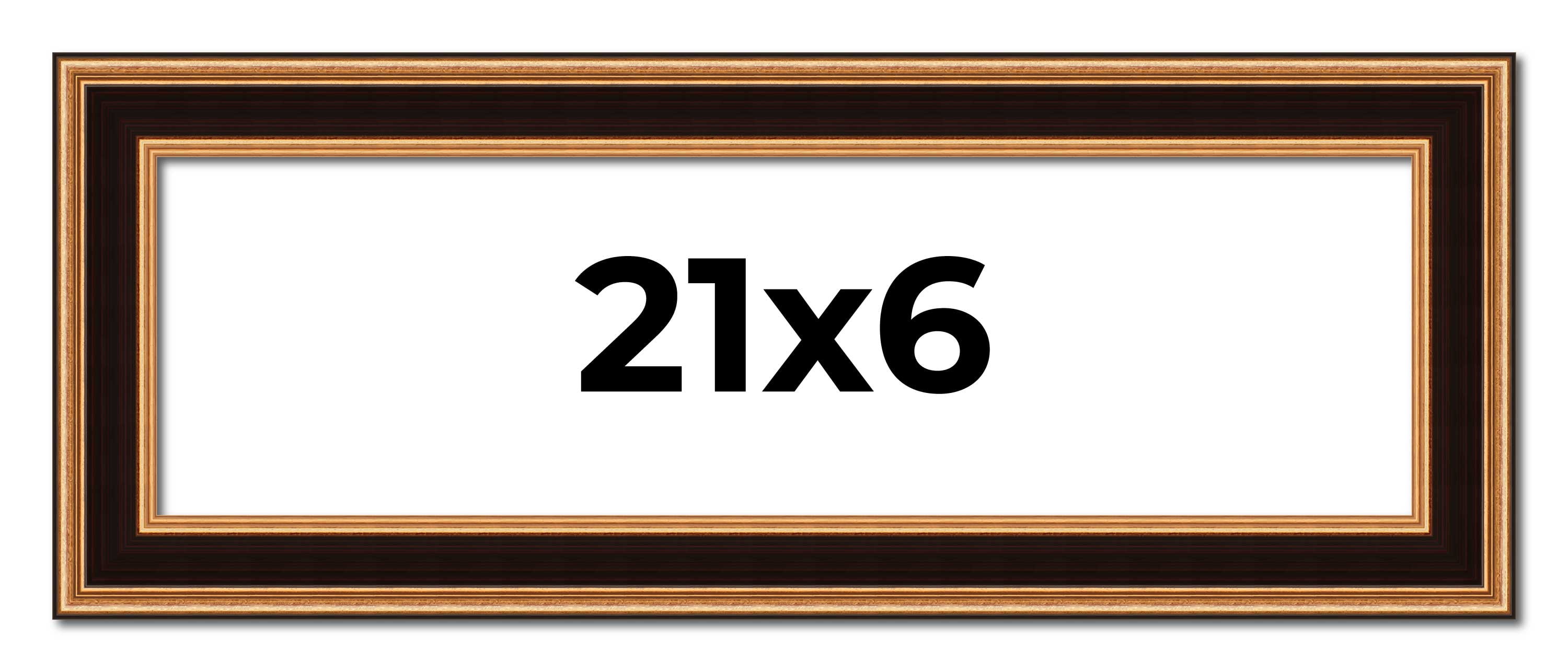 21x6 Frame Gold Brown Plein Air Vintage Solid Wood Picture Frame | 1.75 ...