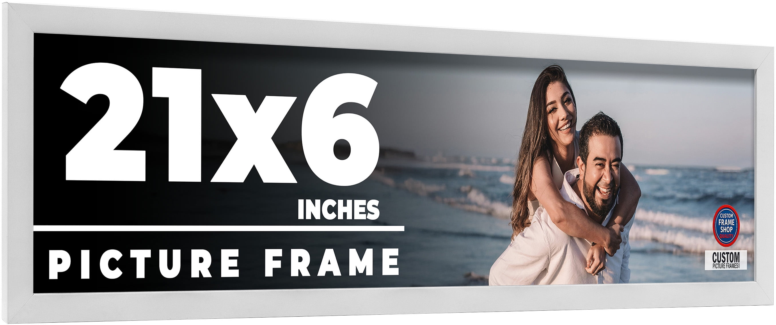 21x6 Frame White Real Wood Picture Frame Width 0.75 inches | Interior ...