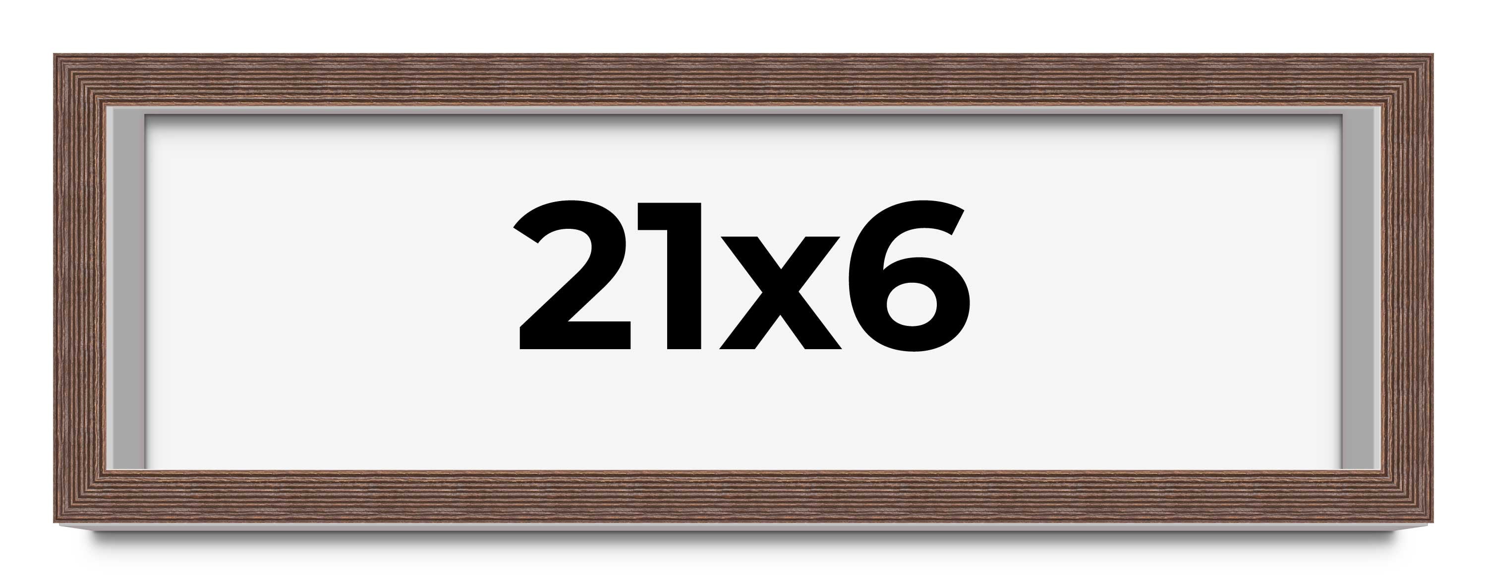 21x6 Shadow Box Frame Brown | 1.125 inches Deep Real Wood Rustic ...