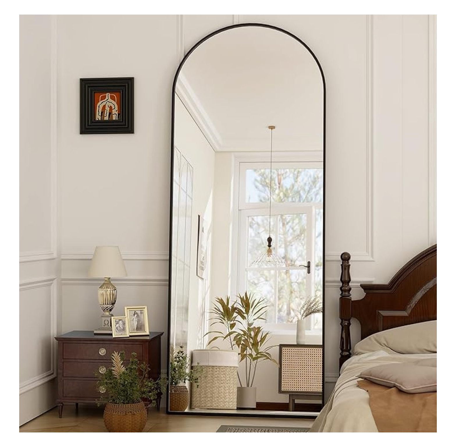 -21x64 inch Arched Full Length Mirror-Aluminum Alloy Frame High ...