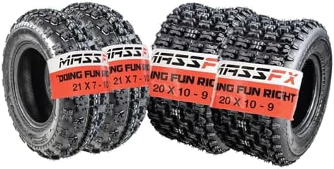21x7-10 Front (2) & 20x10-9 Rear (2) Tire Set for Sport Quad All ...