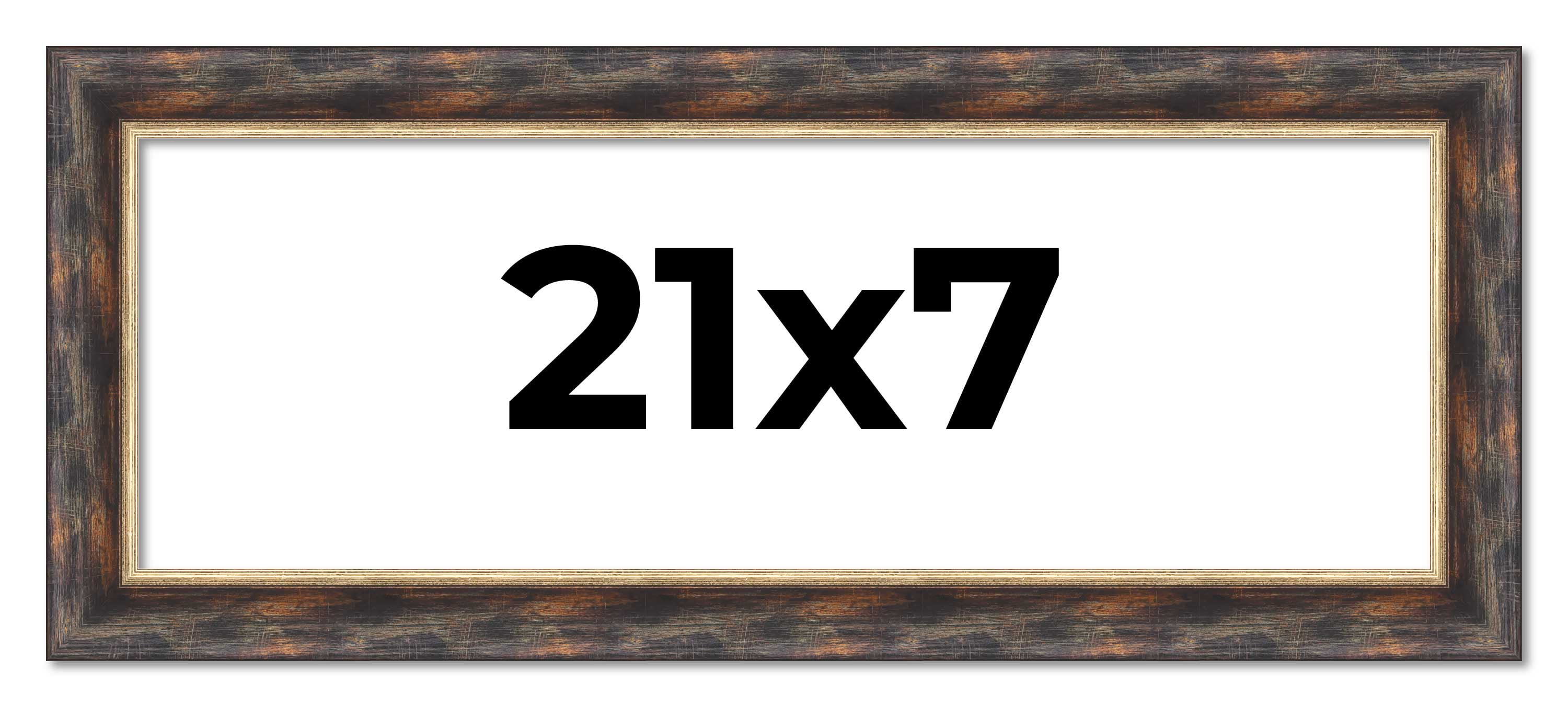 21x7 Frame Gold Real Wood Picture Frame Width 1.5 inches | Interior ...