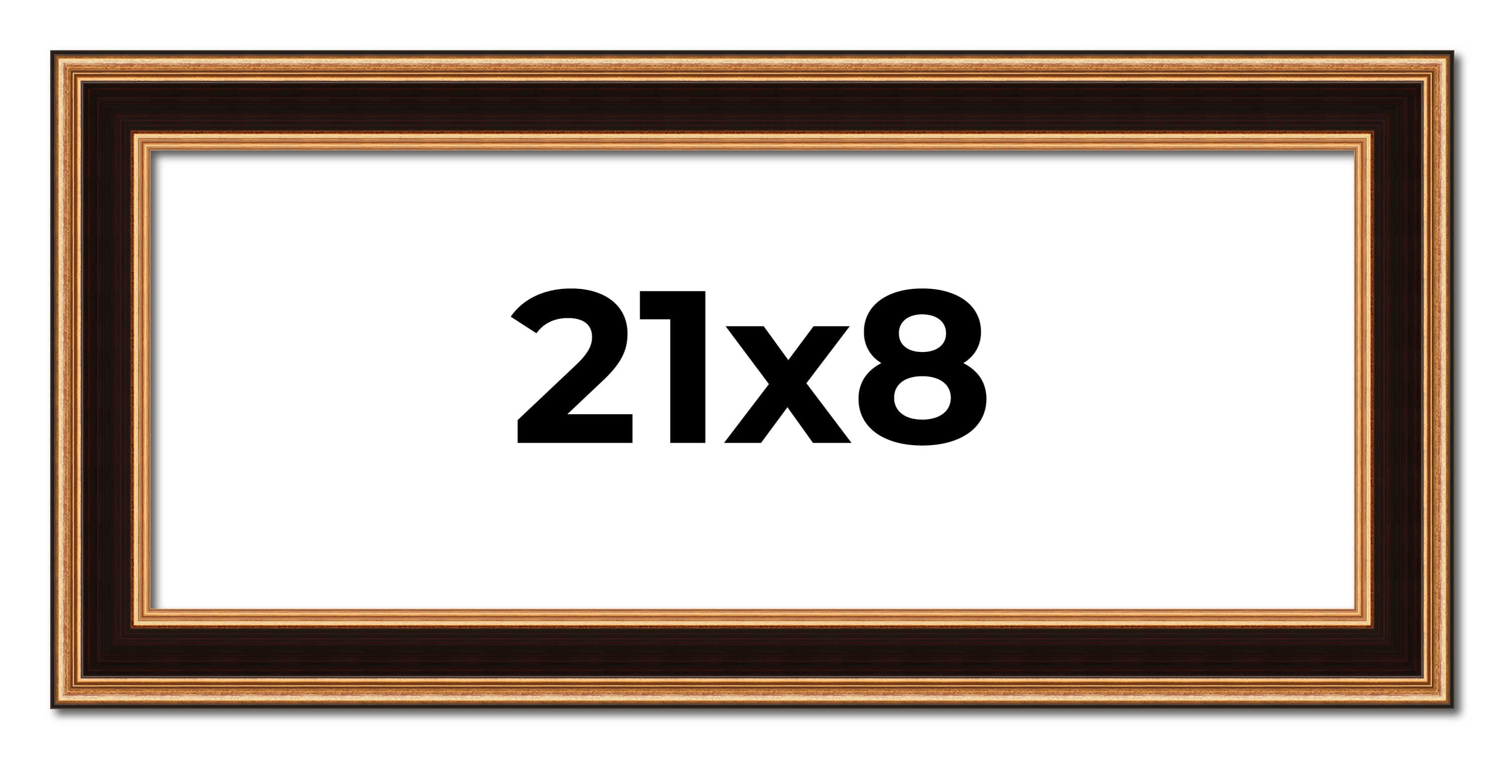 21x8 Frame Gold Brown Plein Air Vintage Solid Wood Picture Frame | 1.75 ...
