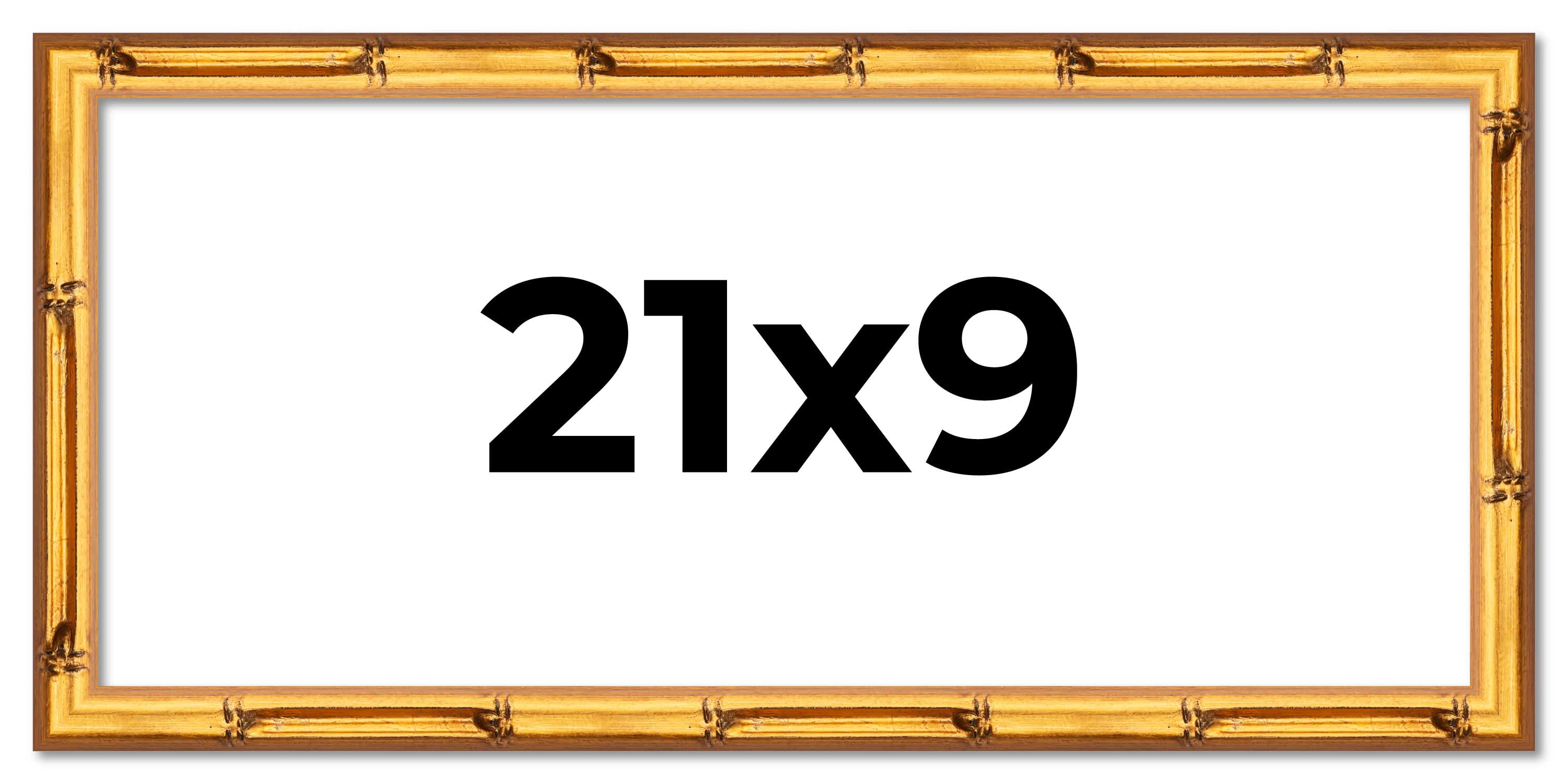 21x9 Frame Gold Bamboo Picture Frame - Complete Modern Photo Frame ...