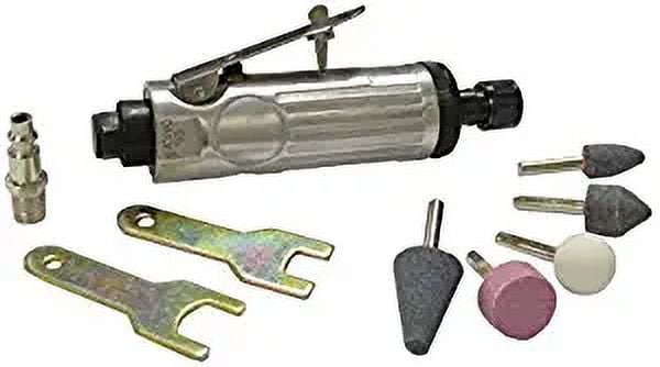22,000 RPM Air Powered Die Grinder with 5 Grinding Stones (1/4" Collet) Straight Design ...