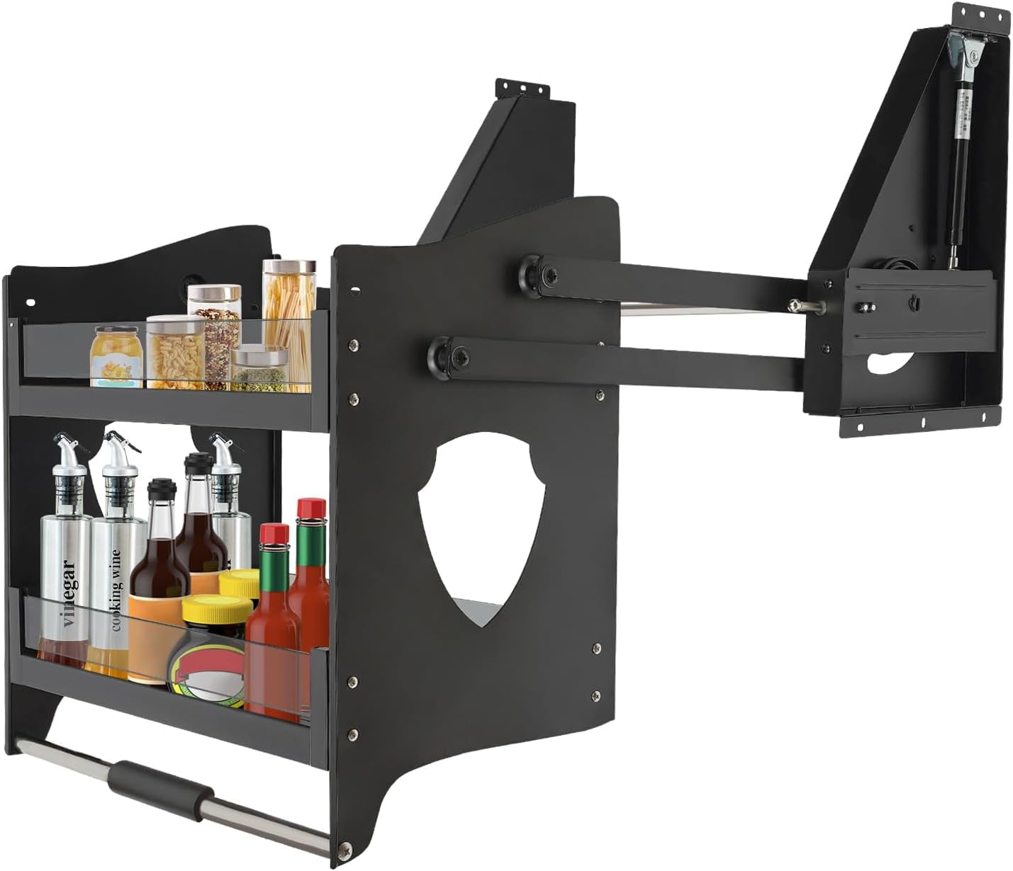 22.05 Inch Pull-down Cabinet Organizer 2 Tier Kitchen Cabinet Pull Down ...