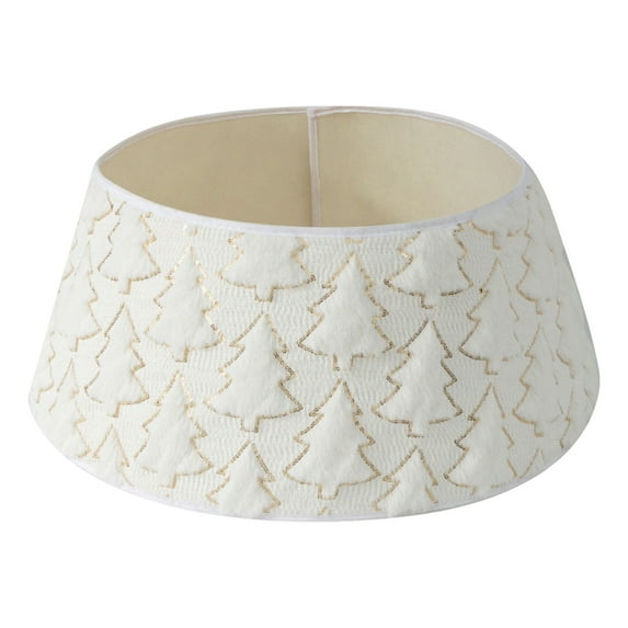 22.05 Inches Christmas Tree Collar Red Plush Faux Fur with Crossed ...