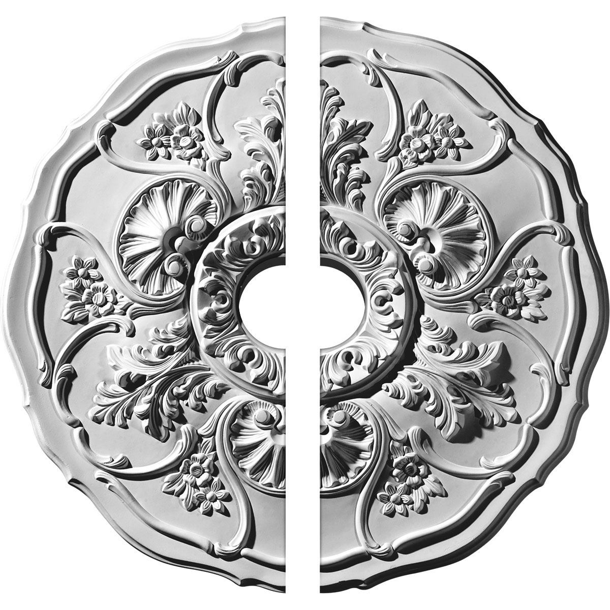 22 1 2 OD X 3 1 2 ID X 1 1 2 P Cornelia Ceiling Medallion Two Piece