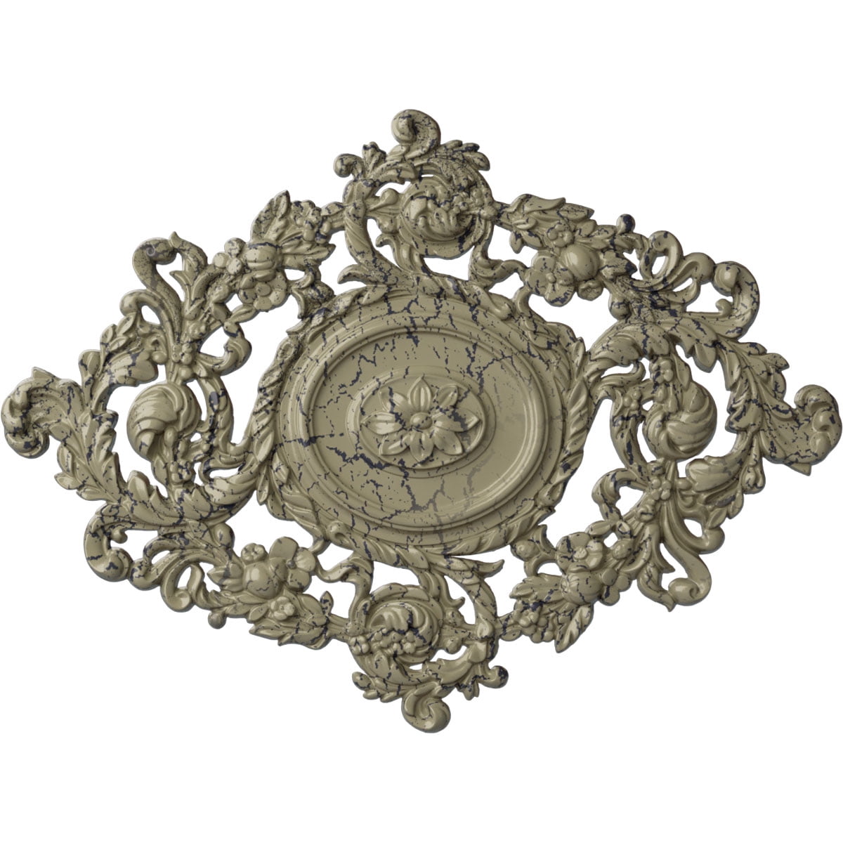 22 1/2"W x 30 3/8"H x 1 1/2"P Katheryn Ceiling Medallion, Hand-Painted ...