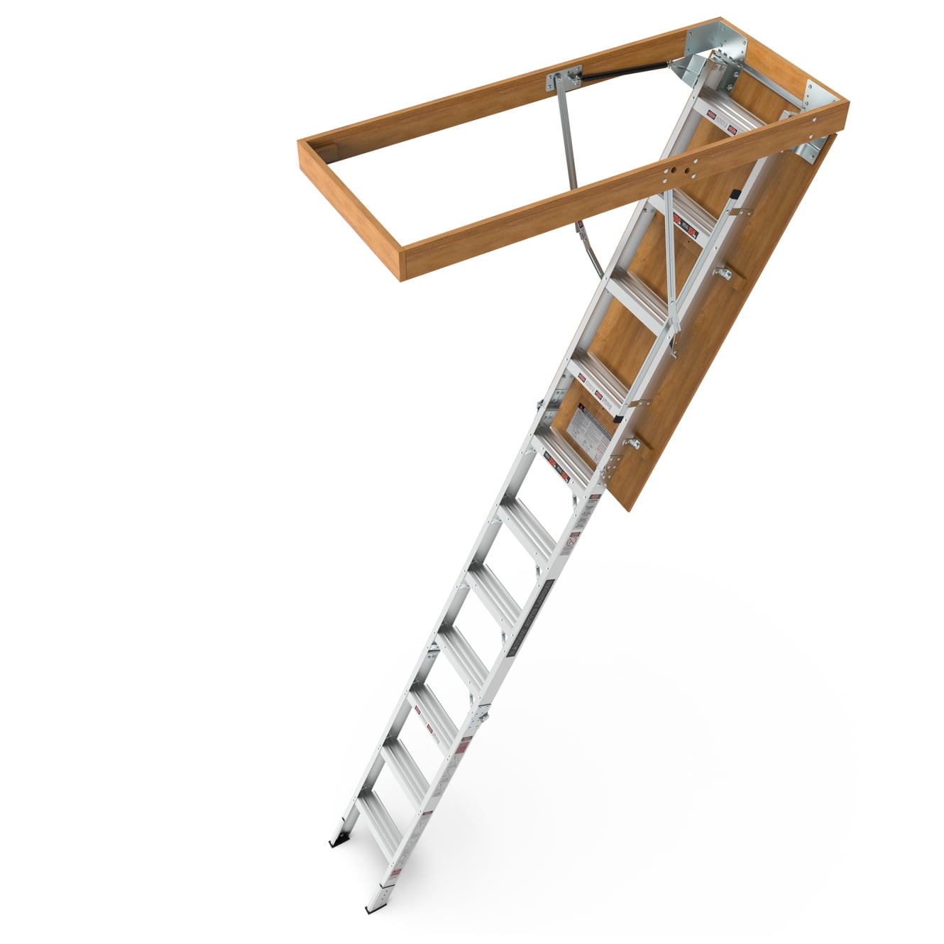 22 1/2" x 54" Aluminum Attic Ladder, Pull Down Loft Stairs for 7'-10 ...