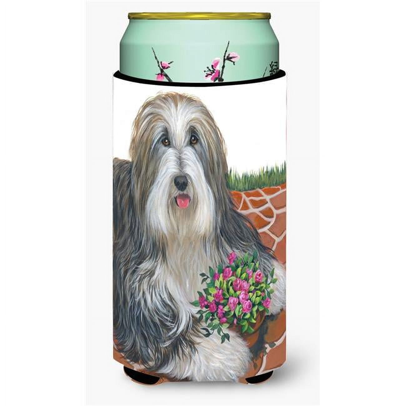 22-24 oz Bearded Collie Pot of Roses Tall Boy Hugger - Walmart.com