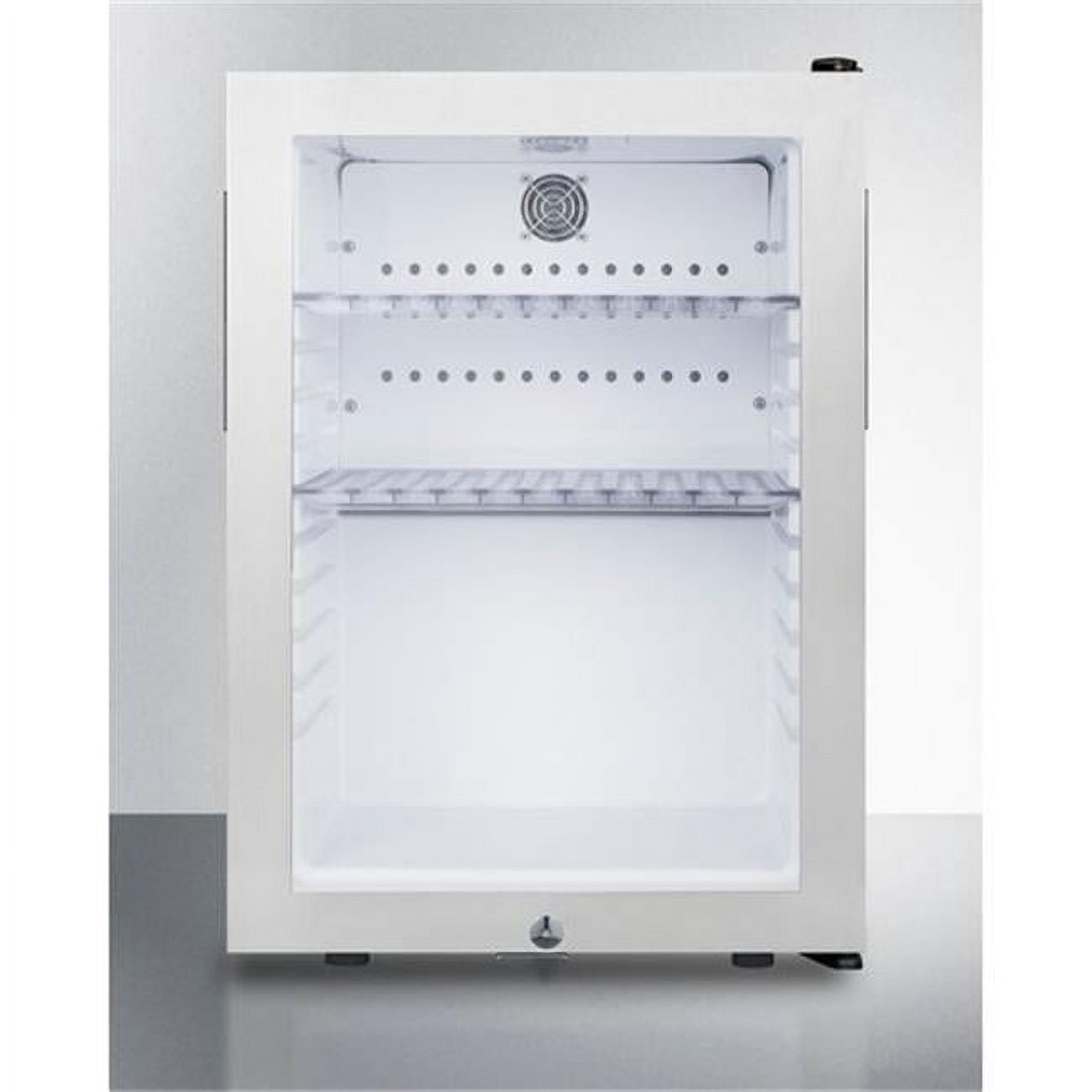 22.25 x 15.88 x 19 in. Compact Glass Door Minibar with Front Lock ...