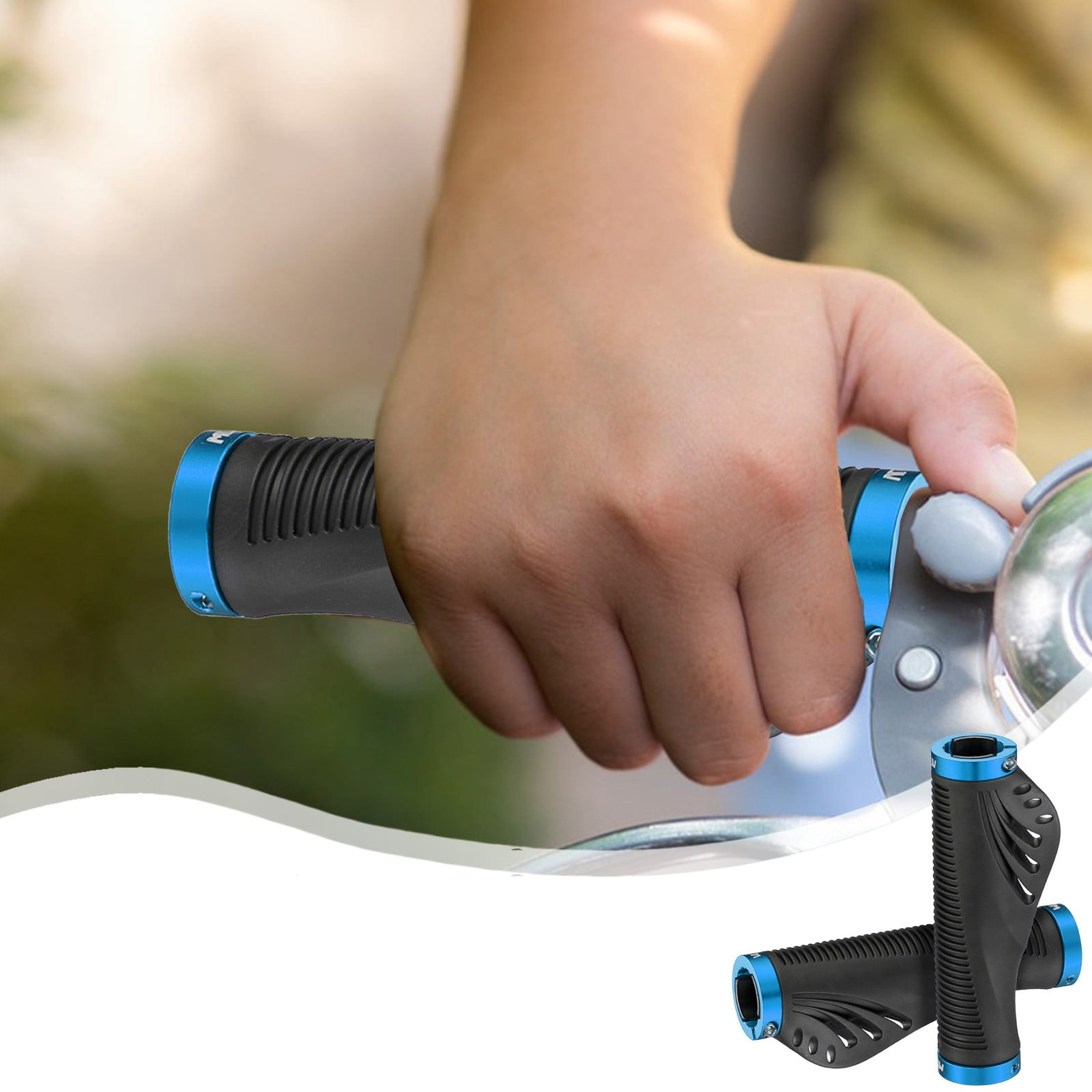 22.2mm Rubber Handlebar Cover Non-Slip Ergonomic Grip for Bikes - 2 ...