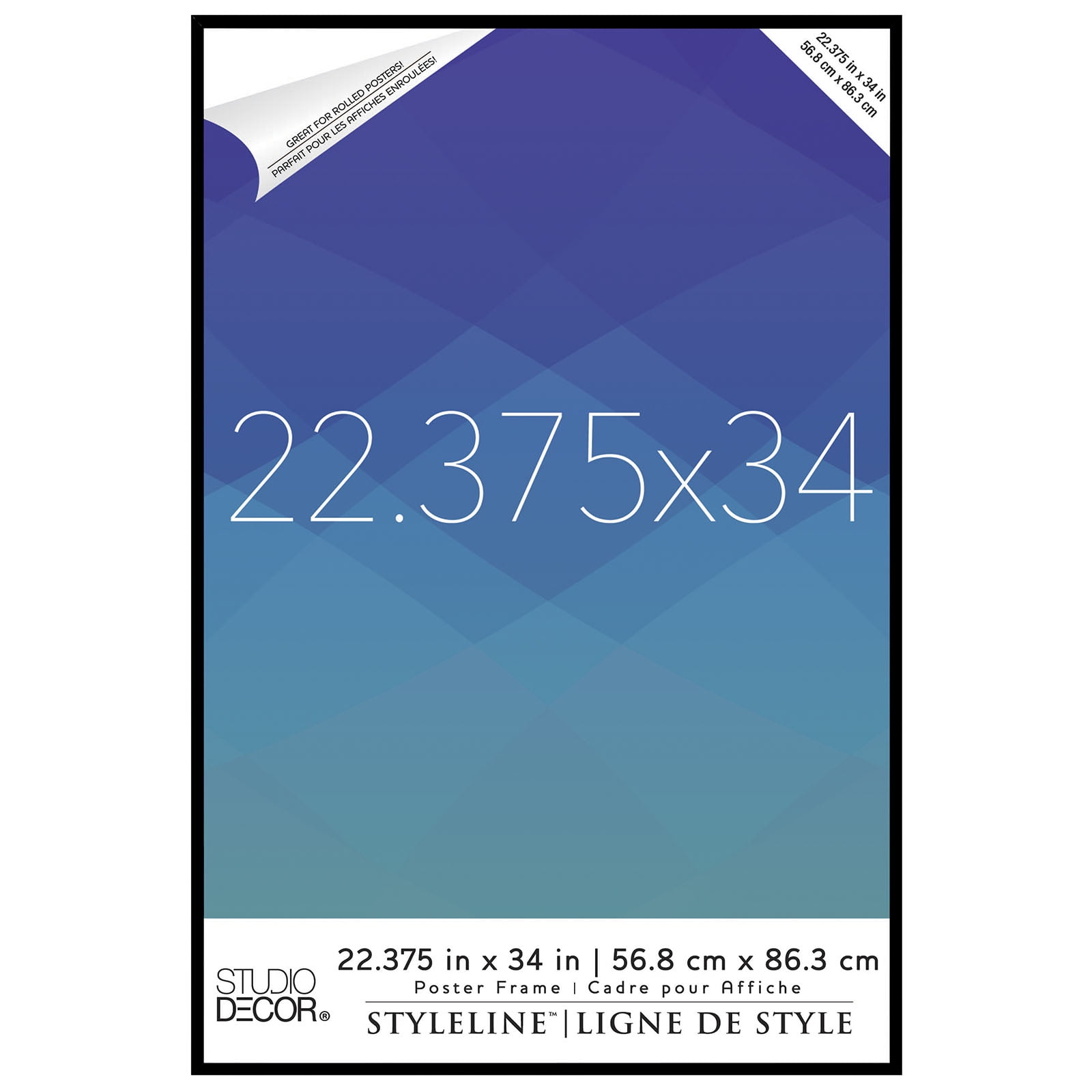 22.375" x 34" Styleline Black Poster Picture Frame by Studio Décor ...