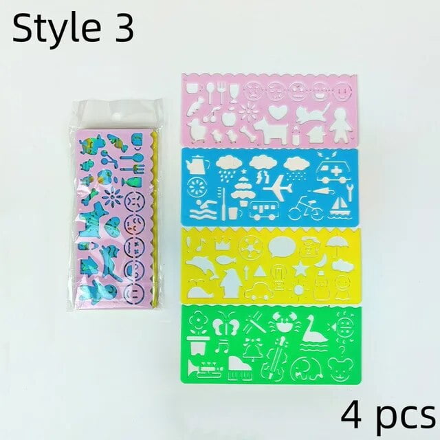 22/4/1PC Spirograph Ruler Drawing Scratch Painting Toys Interlocking ...