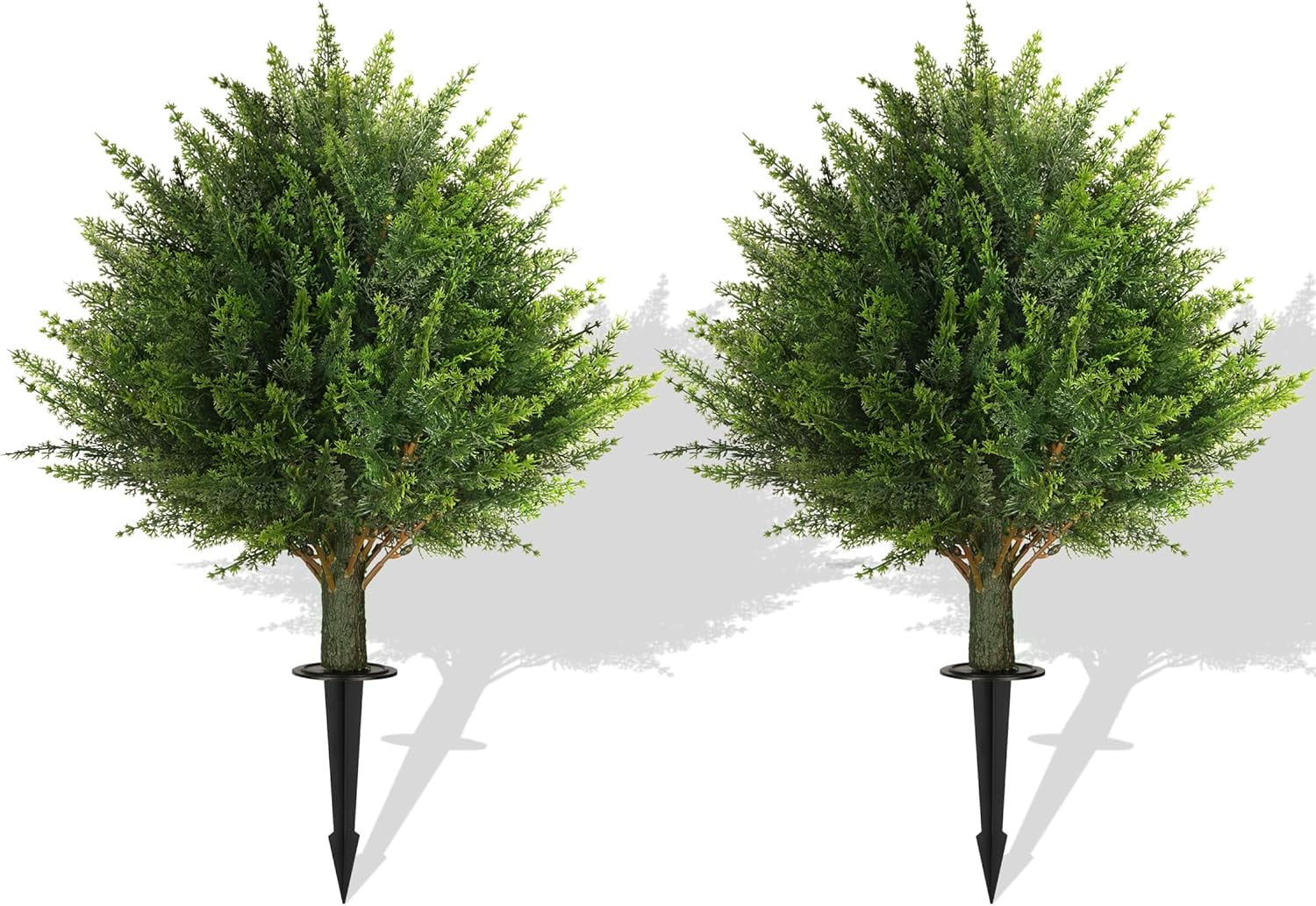 22.4-Inch Faux Topiary Cypress Trees 2Pack Artificial Cedar Trees ...