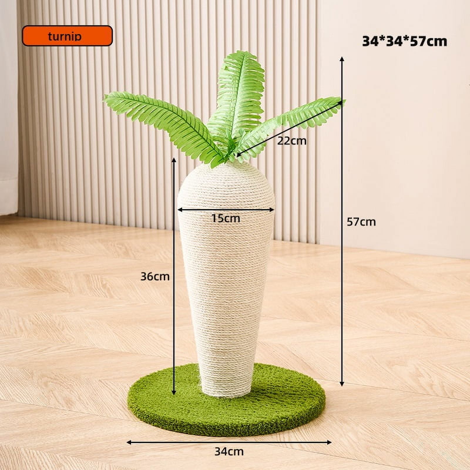 22.44'‘ H Cat Scratching Post Turnip, Cute Cat Scratcher Post with ...