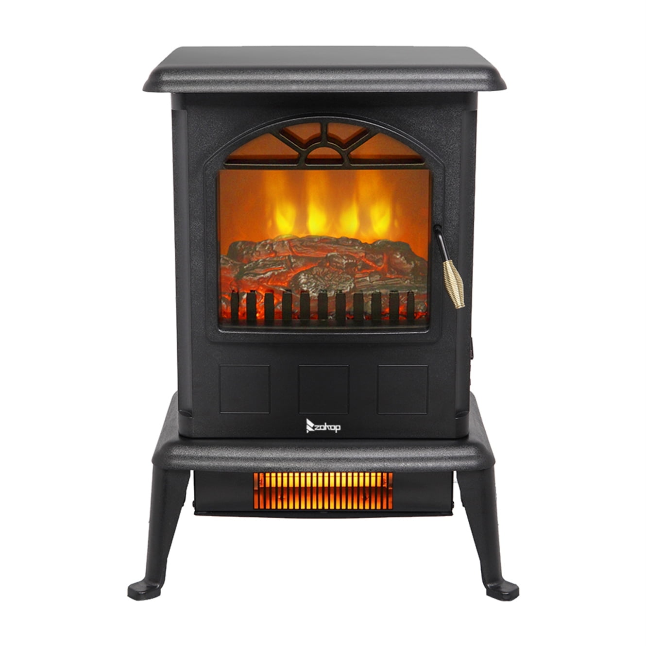 22.44-Inch Freestanding Electric Fireplace Heater with Realistic Flame ...