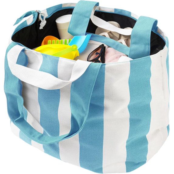 22'' 50L Large Beach Bag with Zipper, Canvas Tote Bag for Women ...