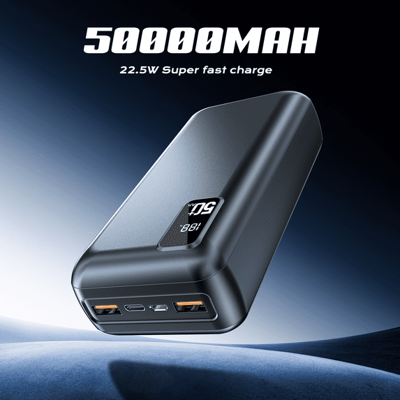 22.5W Fast-Charging Power Bank, 50,000mAh Portable Power Bank, capable ...