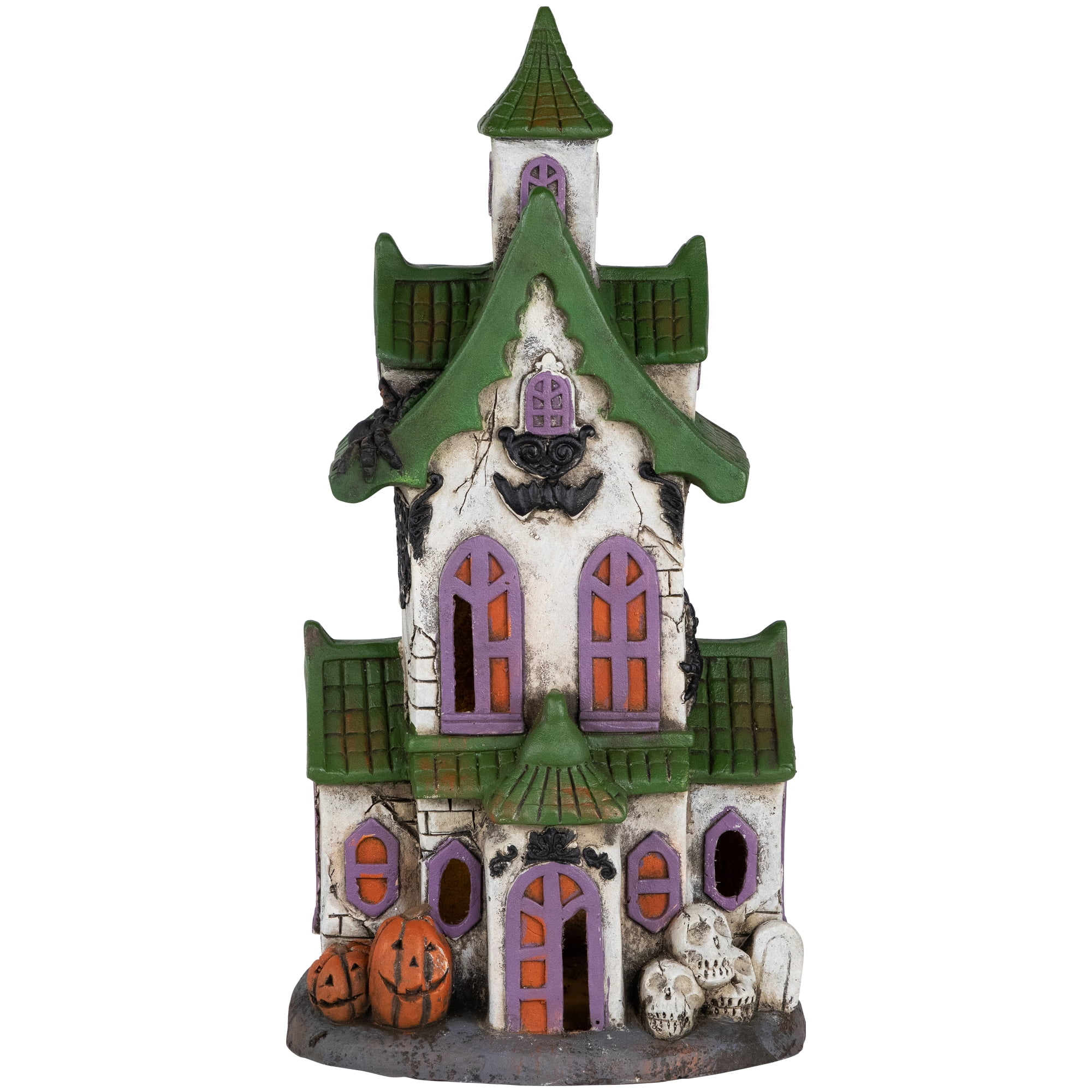 Northlight 22.75" LED Haunted House Decoration with Ghost & Spiders ...