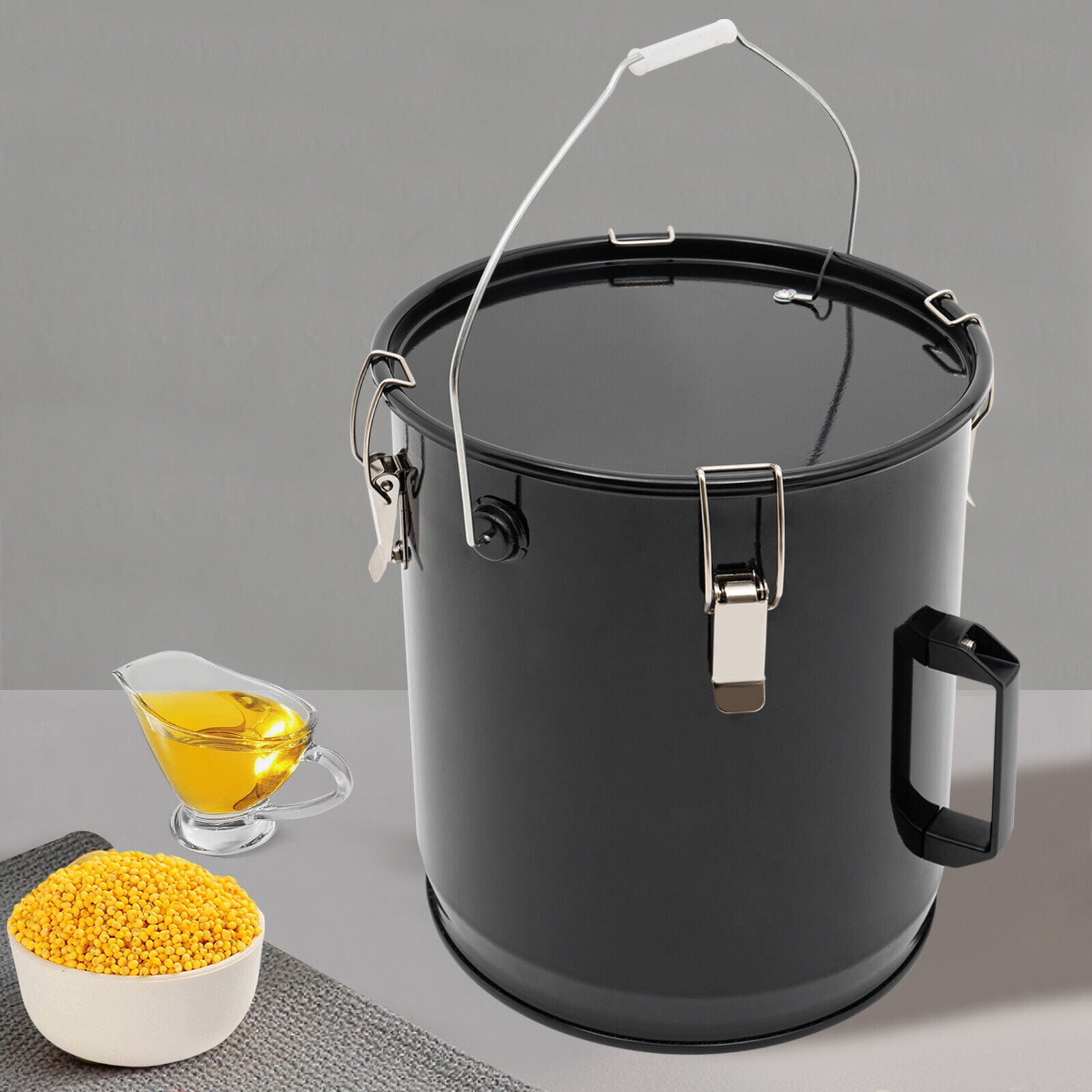 22.7L Grease Disposal Bucket Oil Disposal Transport Container w/ Faucet ...