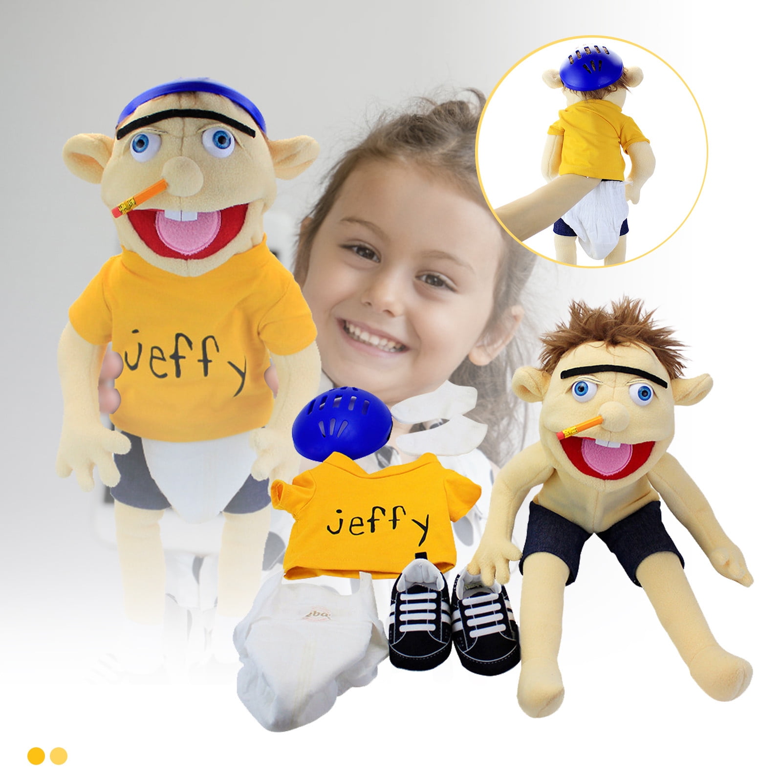 22.8'' Jeffy Hand Puppet - Jeffy Plush Toy Cosplay Cuddly Soft Plush ...